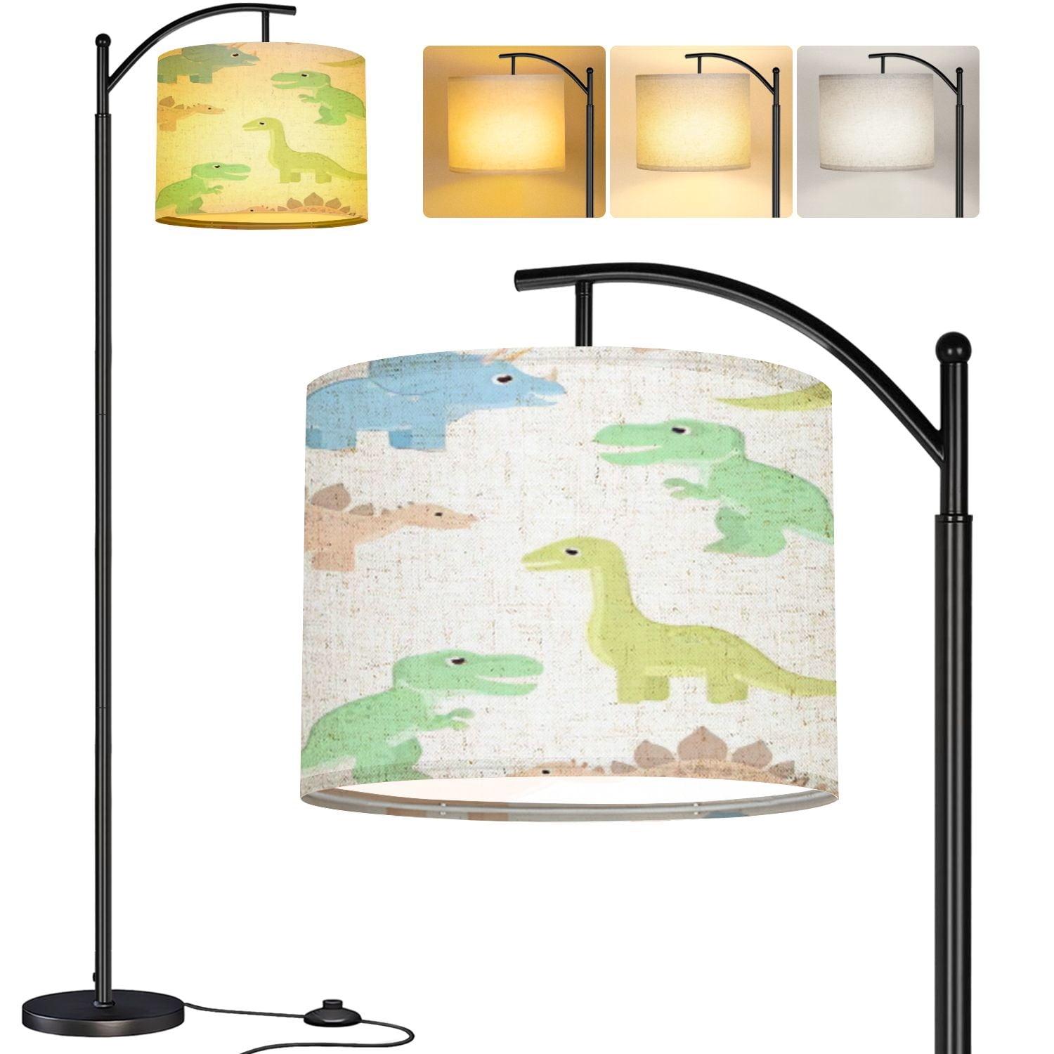 Arc Floor Lamp Cute funny dinosaurs seamless Childrens cartoon animals ...