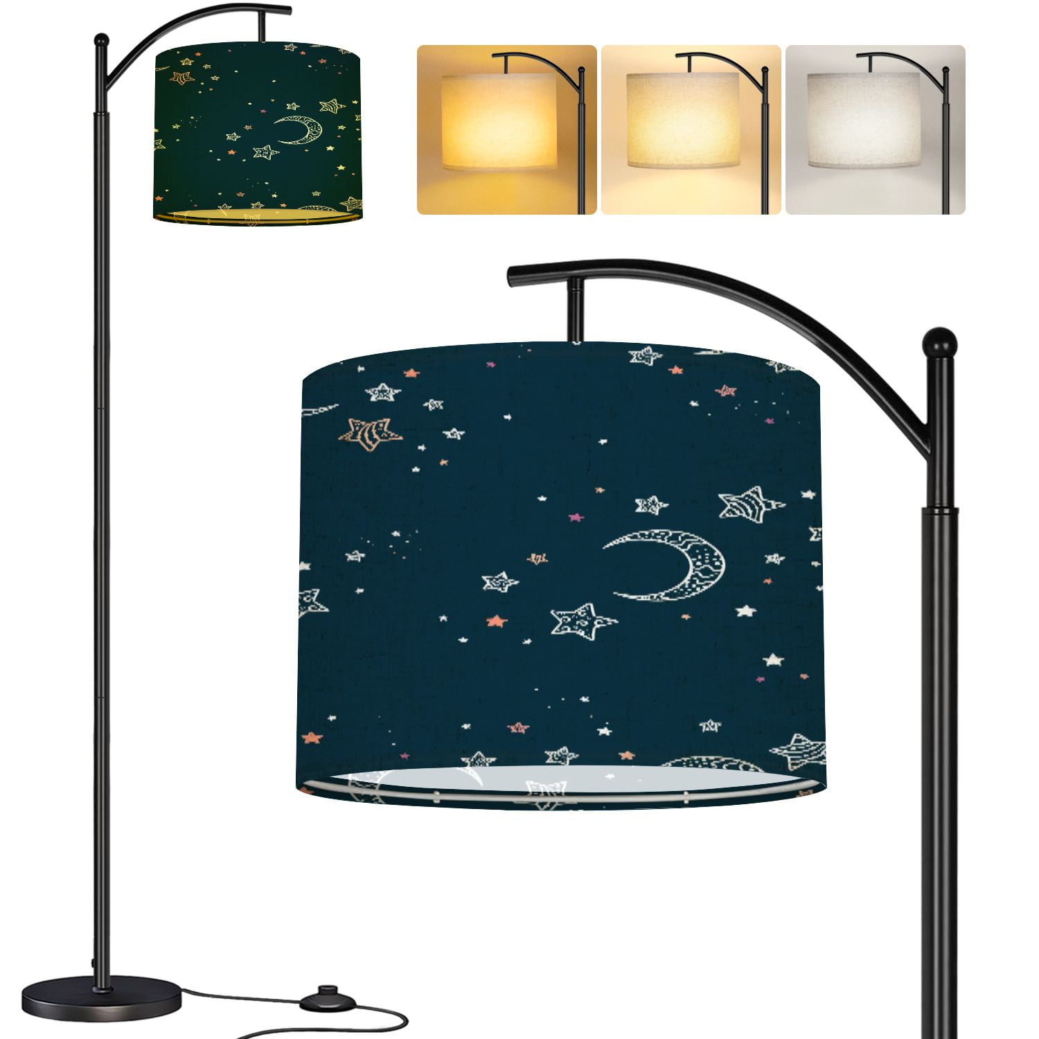 Arc Floor Lamp Cute hand drawn night sky seamless pattern ornate stars ...