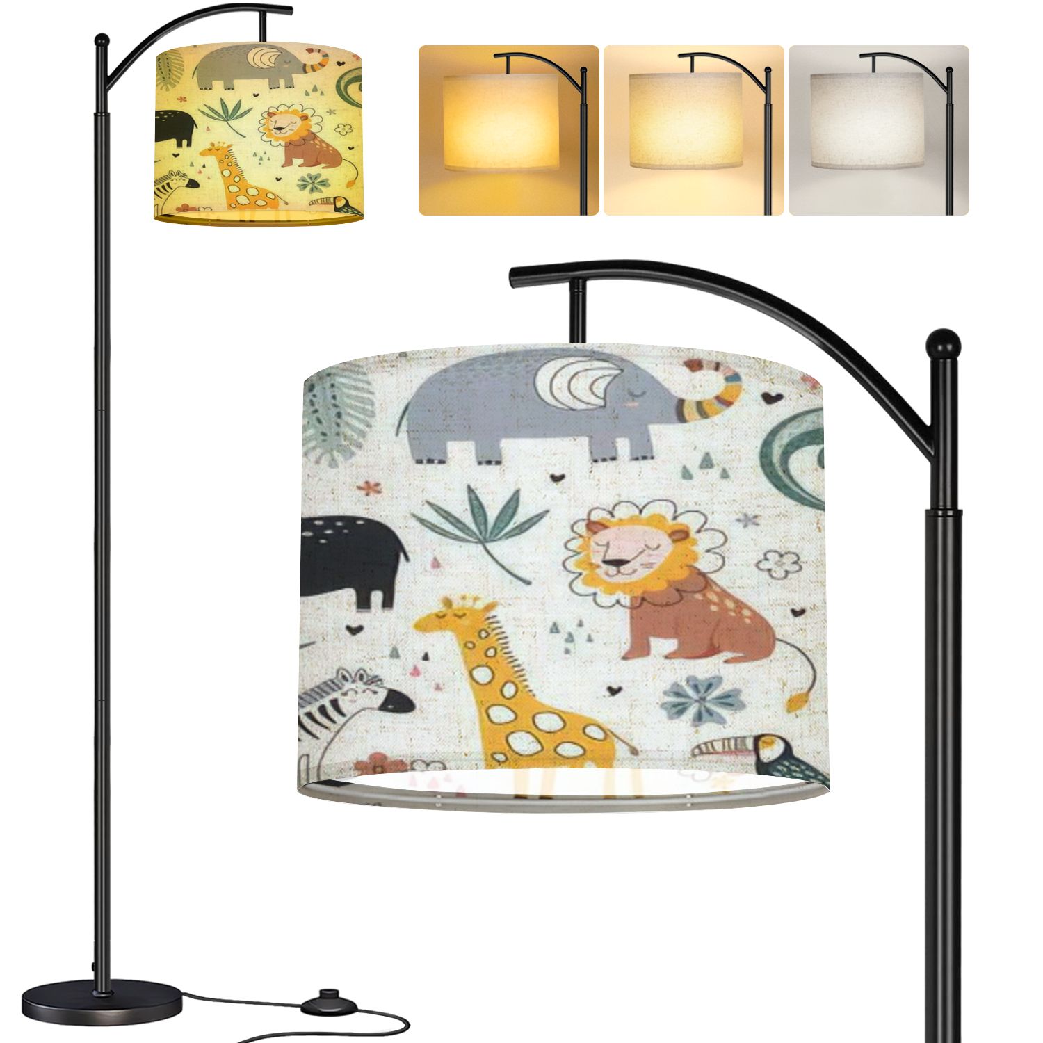 Arc Floor Lamp Cute seamless animals elephant dangerous Tall Modern ...
