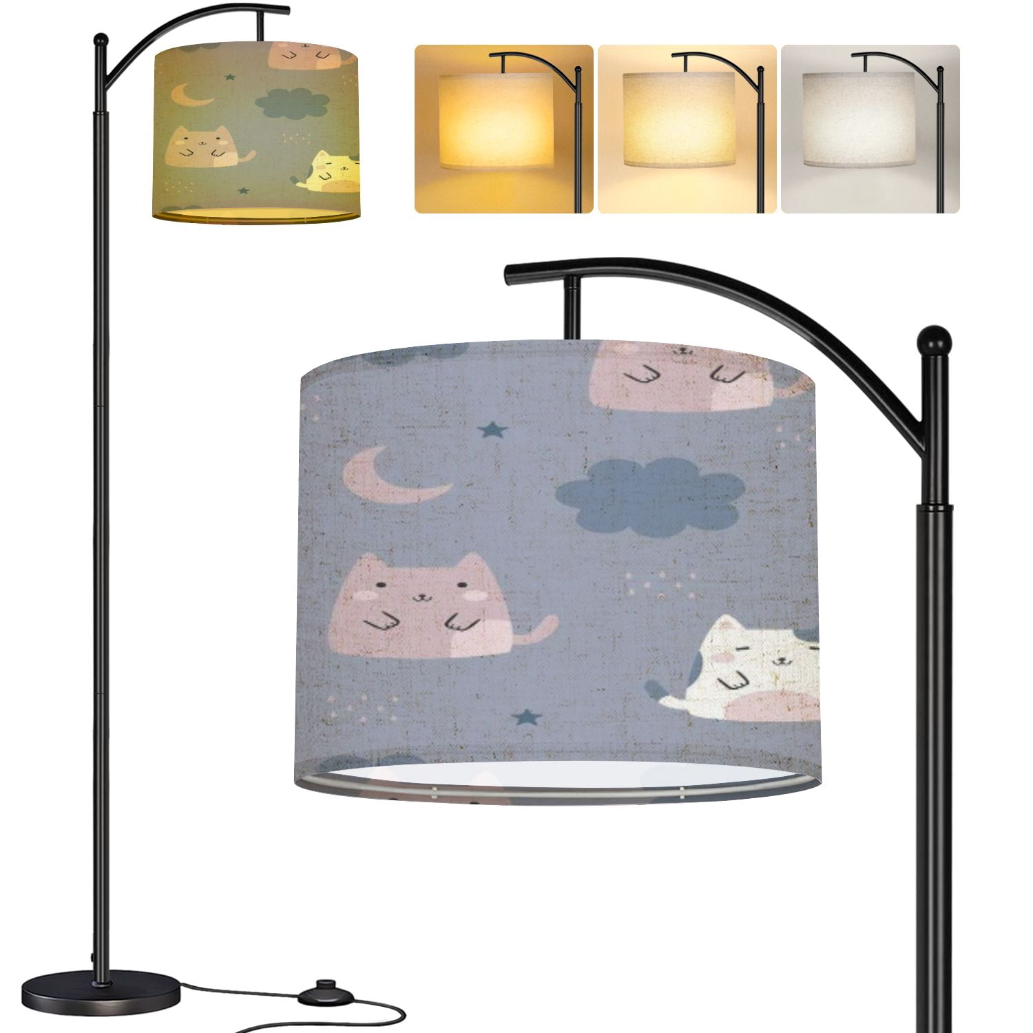 Arc Floor Lamp Cute seamless cat clouds Kids creative texture for kids ...