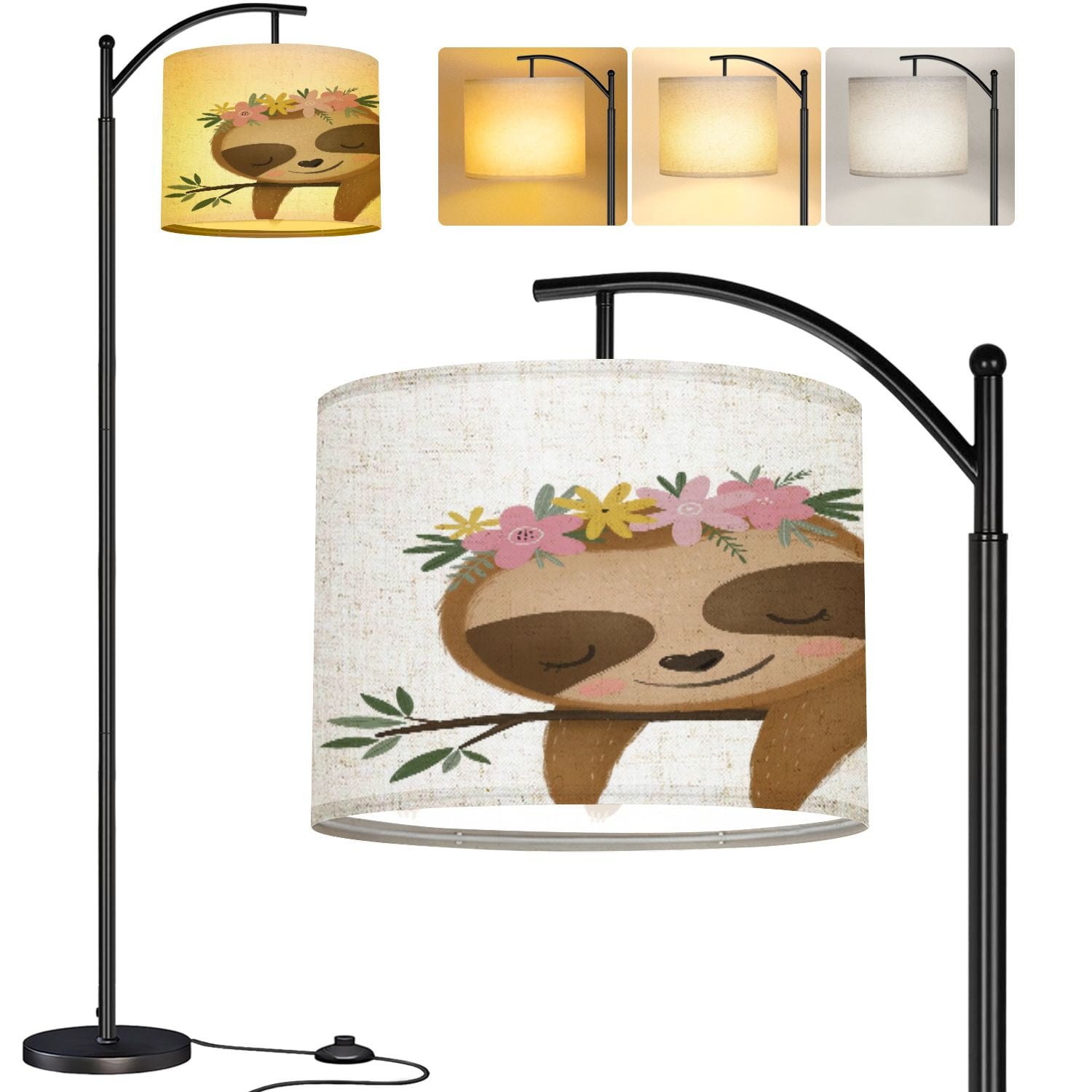 Arc Floor Lamp Cute sloth Sloth baby girl spring poster Cute sloth Tall ...