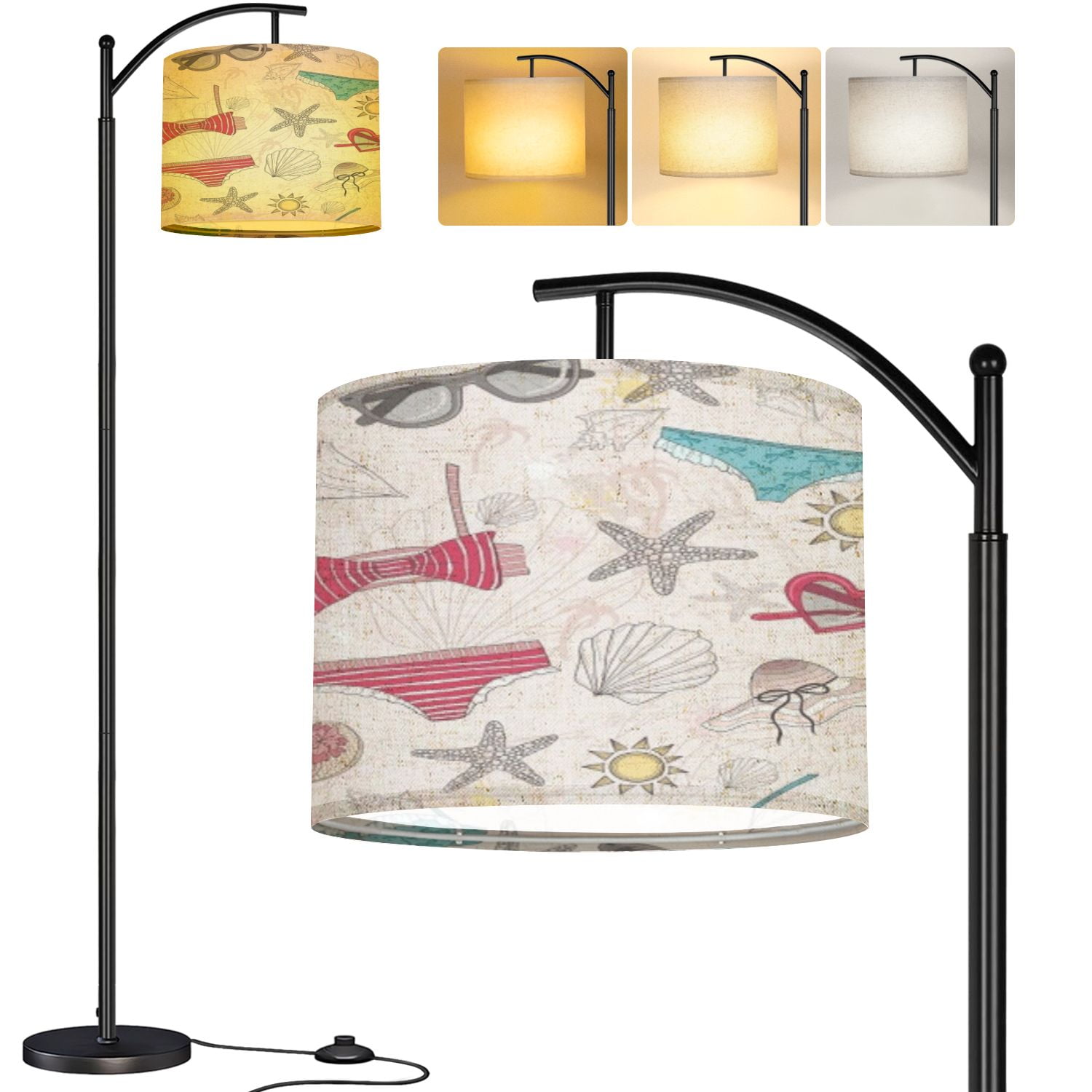 Arc Floor Lamp Cute summer abstract Seamless swimsuits sunglasses stars ...