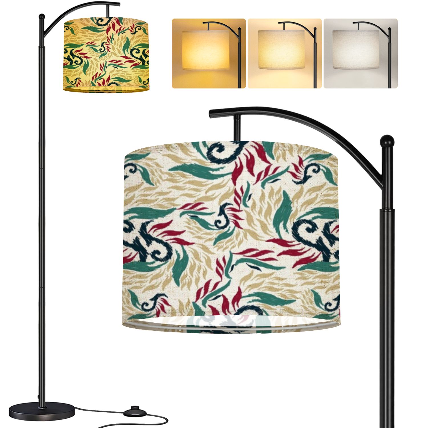 Arc Floor Lamp Damask seamless pattern Ikat floral seamless pattern ...