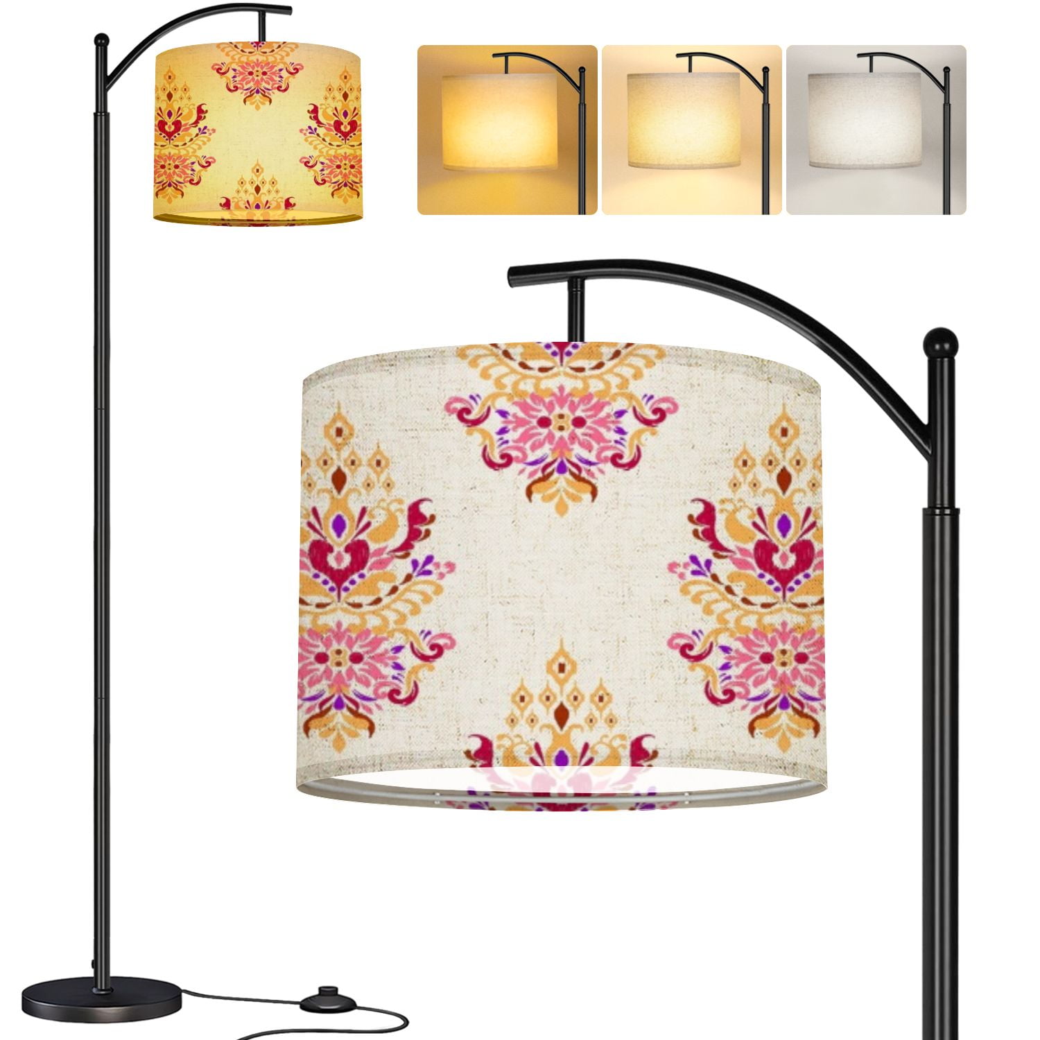 Arc Floor Lamp Damask seamless pattern Ikat floral seamless pattern ...
