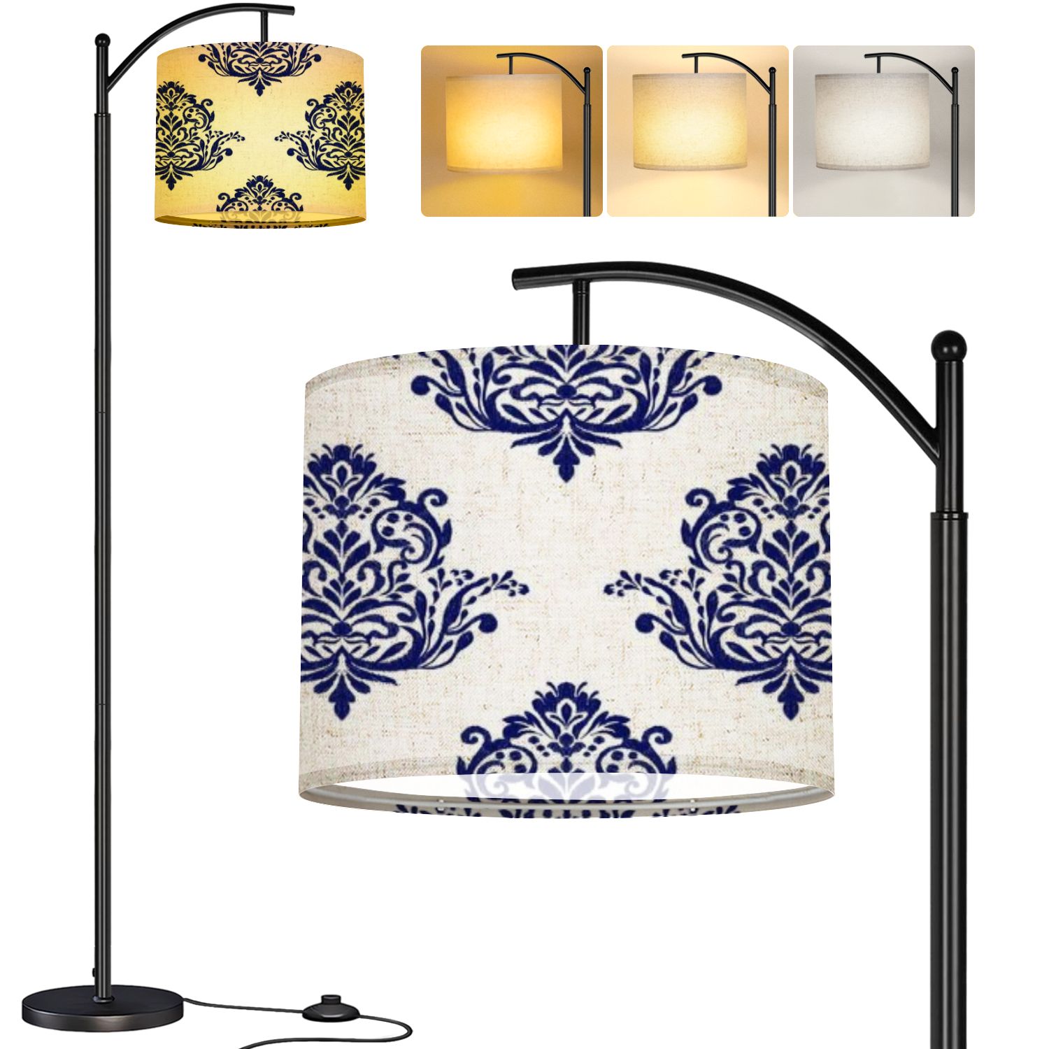 Arc Floor Lamp Damask seamless pattern damask Ikat floral seamless ...