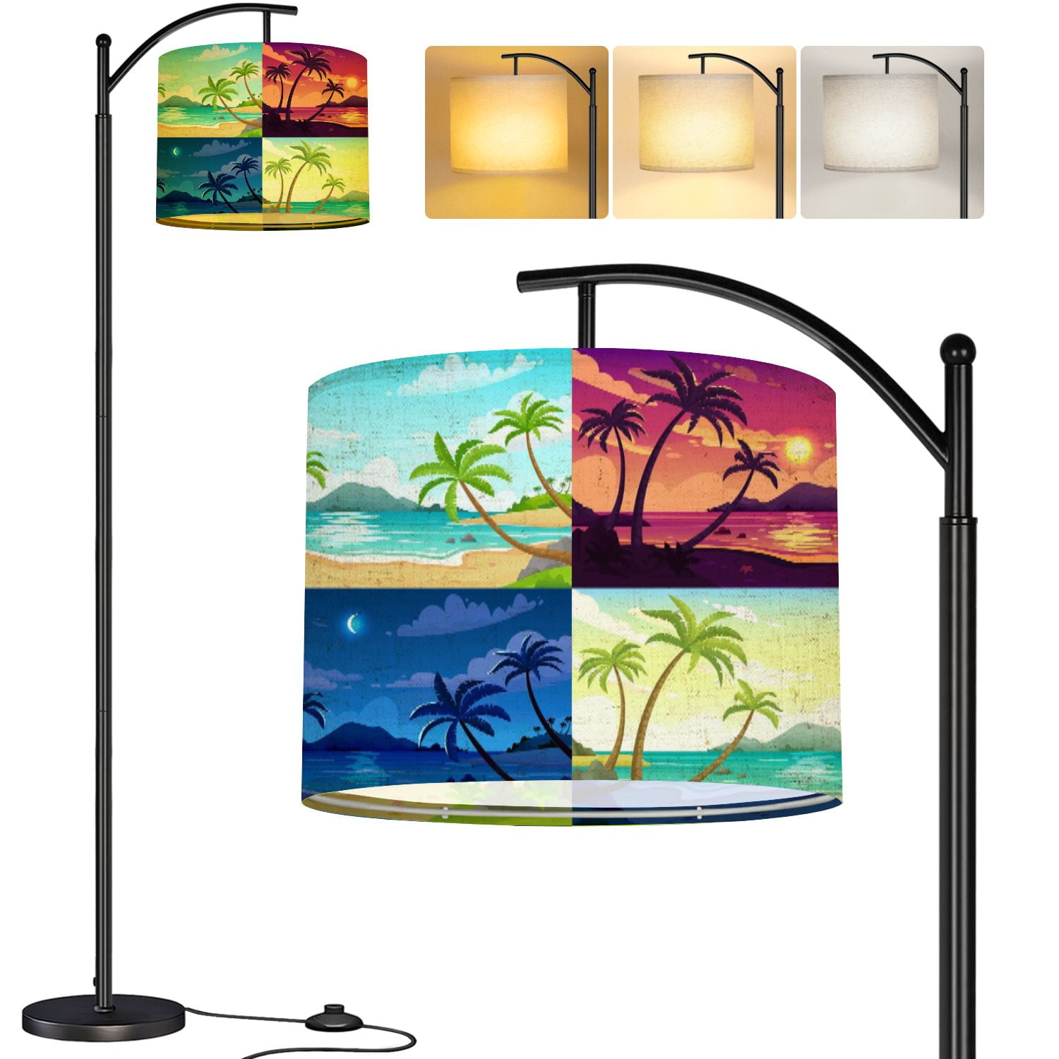 Arc Floor Lamp Daytime beach landscape Sunny day seascape night ocean ...