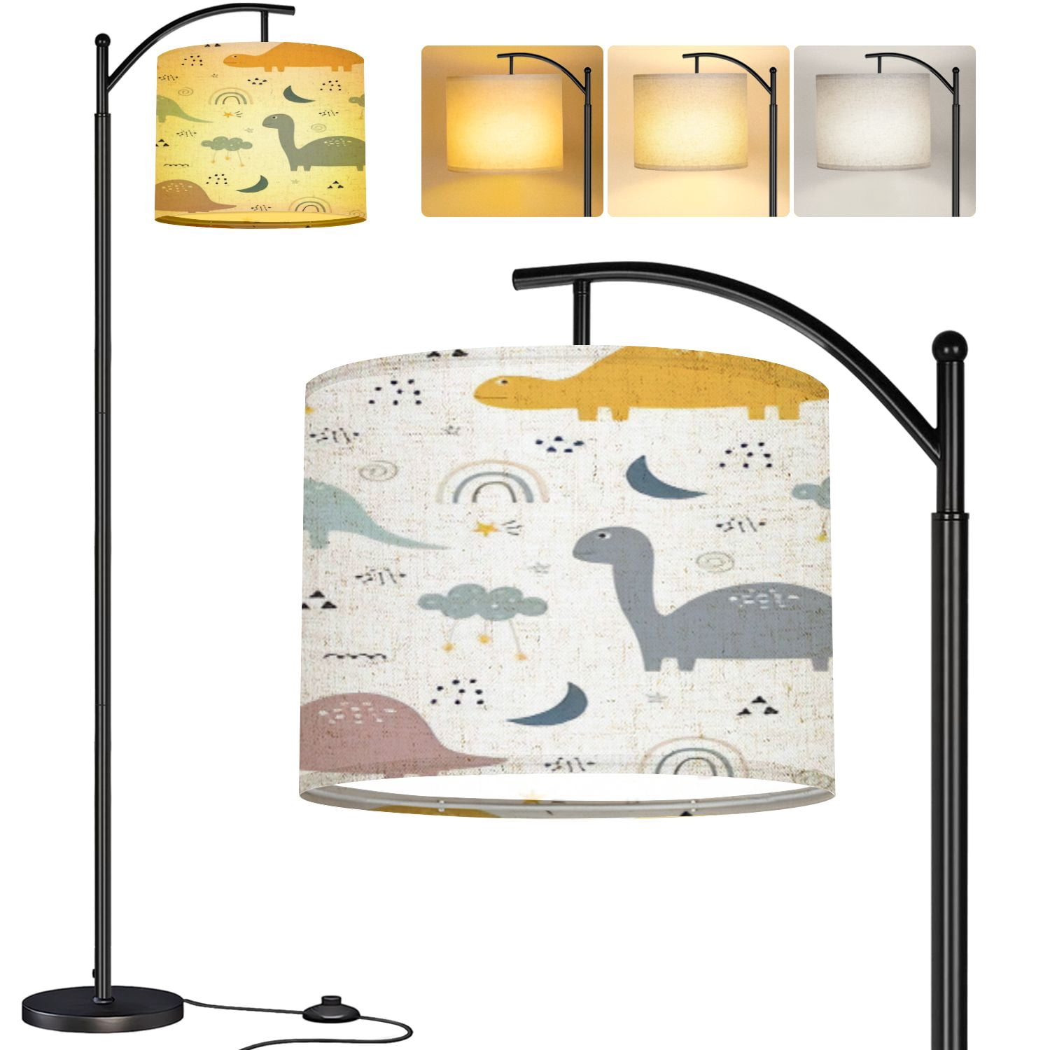 Arc Floor Lamp Dinosaurs Seamless cute cartoon animal hand drawn ...