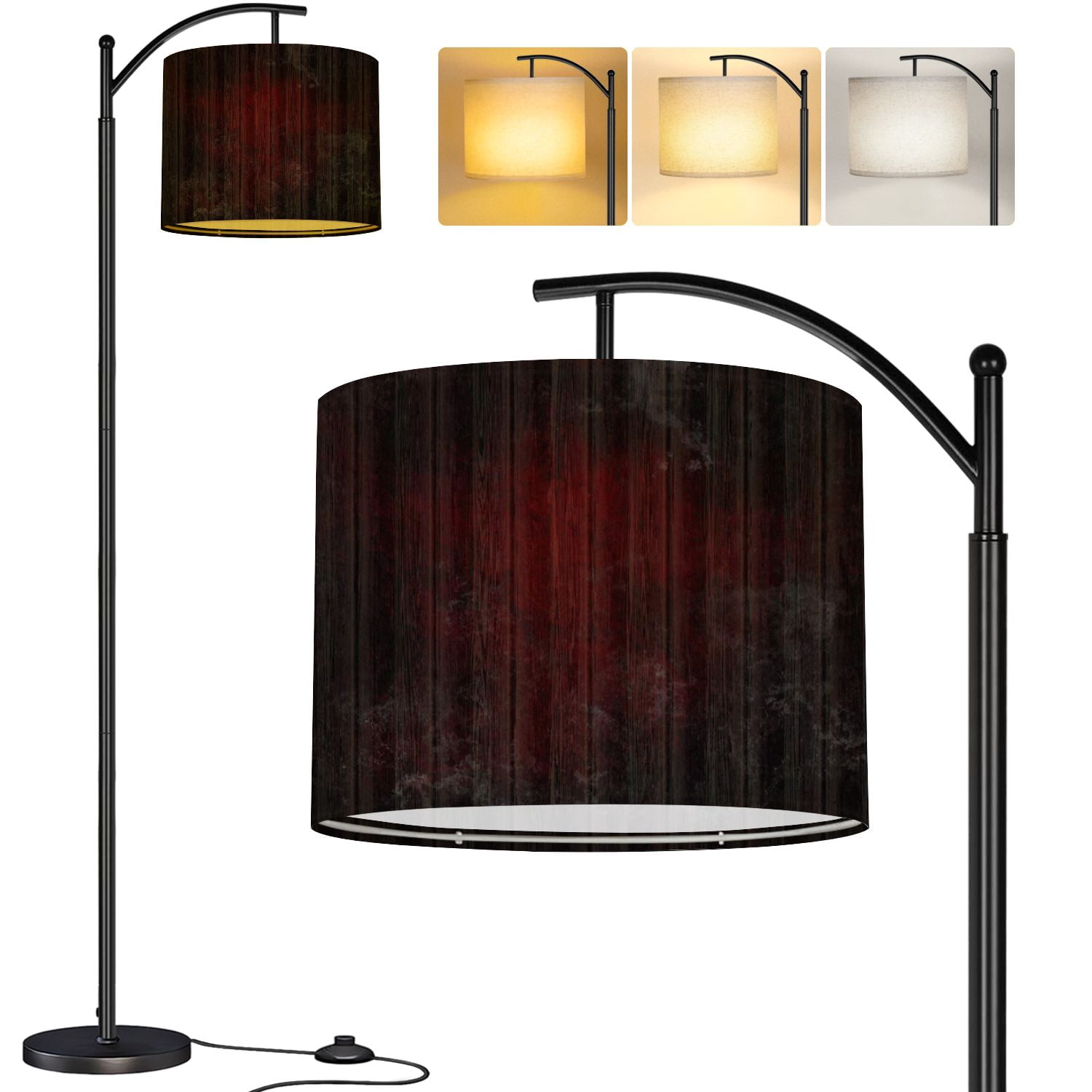 Arc Floor Lamp Dirty dark brown gothic wooden surface scratched grey ...