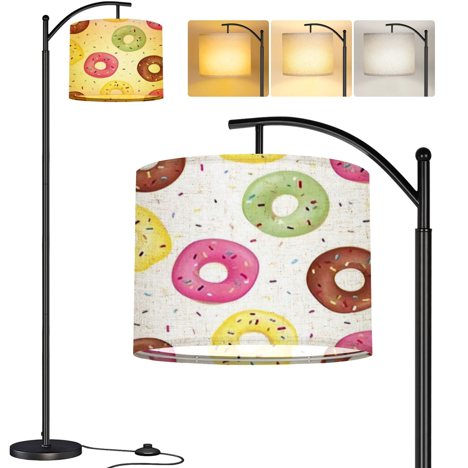 Arc Floor Lamp Donut Pattern sweet colorful donuts Hand drawn design ...