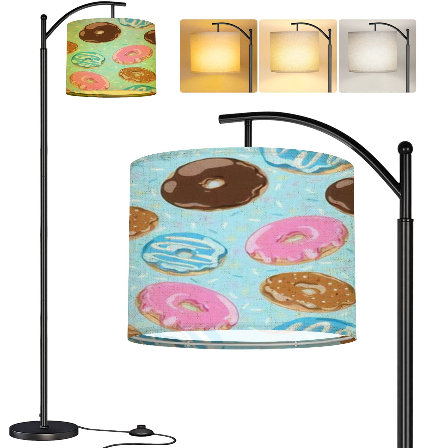Arc Floor Lamp Donuts Sprinkles seamless drawn Donut shop endless ...