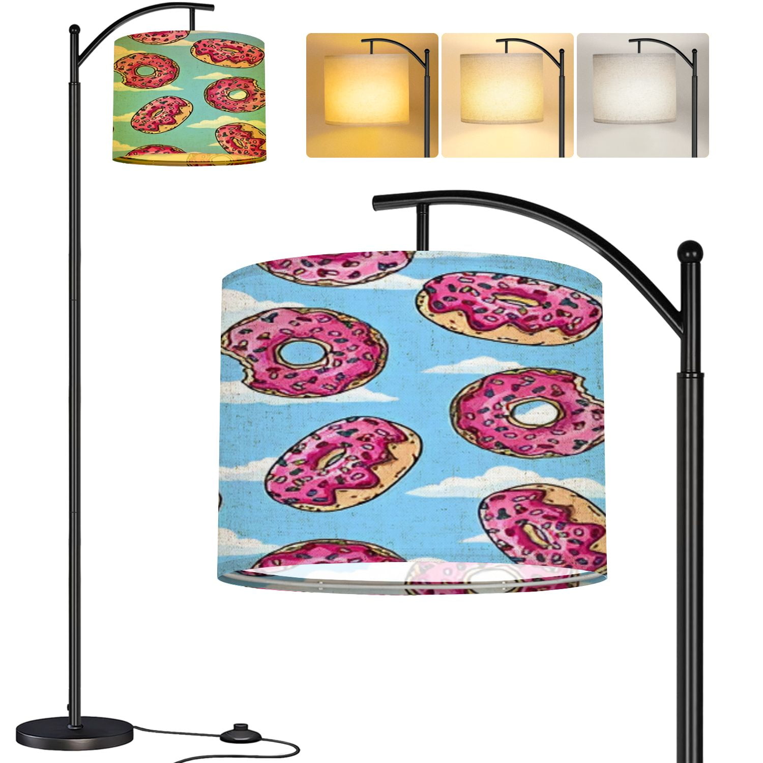 Arc Floor Lamp Donuts pink glaze colored sprinkles blue sky Seamless ...
