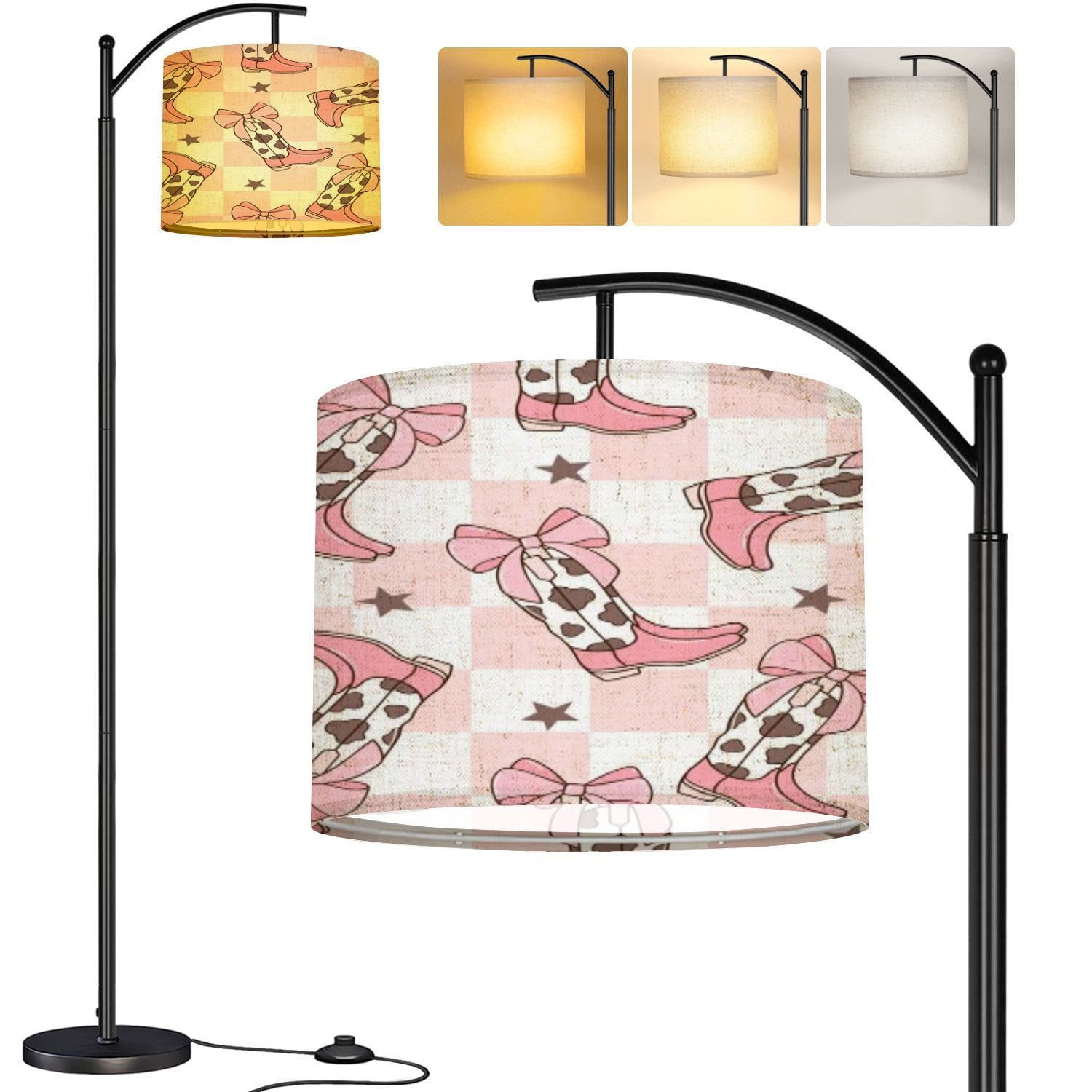 Arc Floor Lamp Draw seamless pattern checkerboard coquette bows cowgirl ...