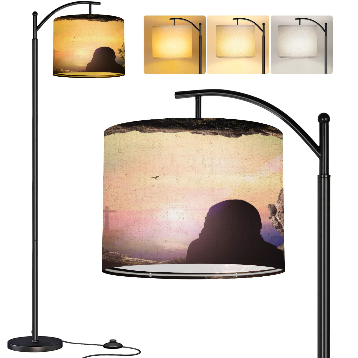 Arc Floor Lamp Easter Sunday Christ is risen from tomb cross Tall ...