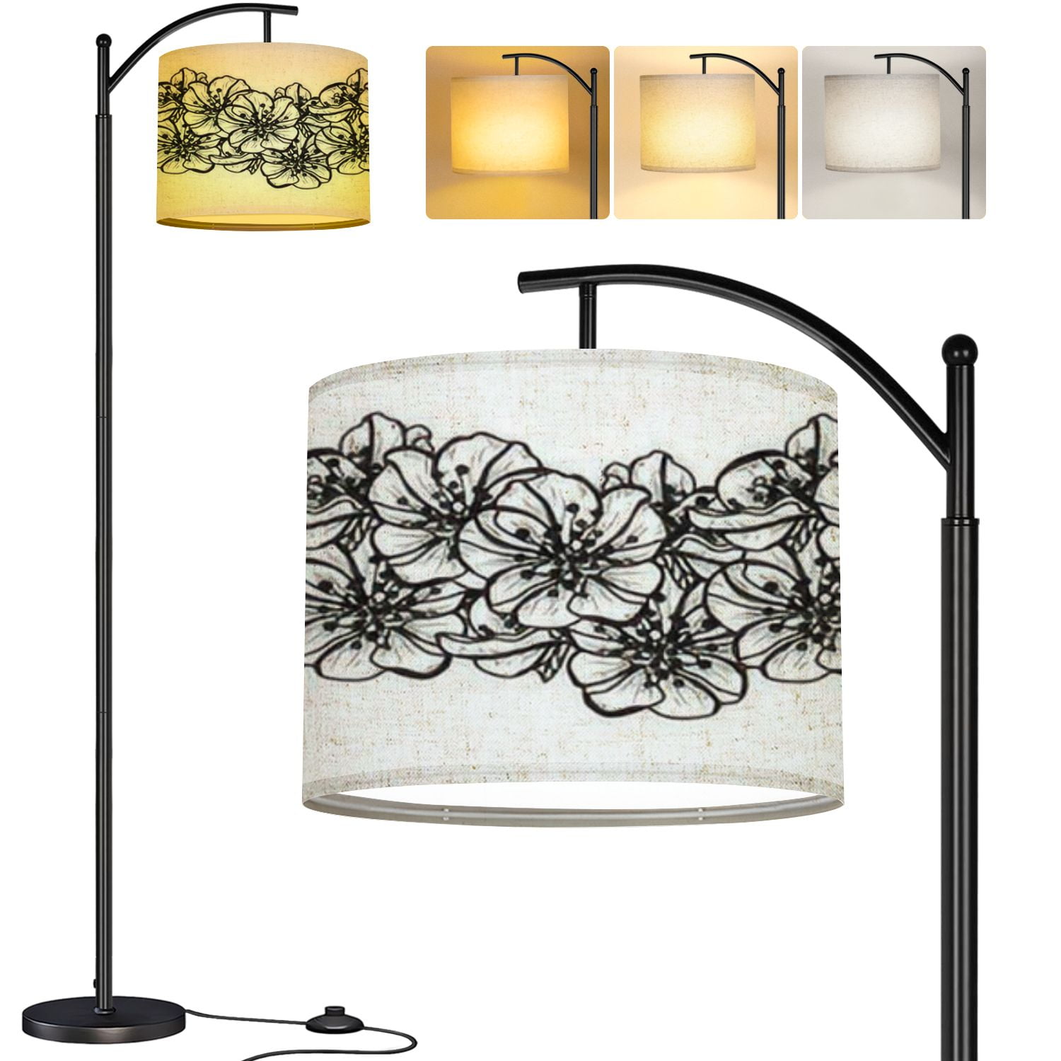 Arc Floor Lamp Elegant seamless hand drawn Tall Modern Standing Lamp ...