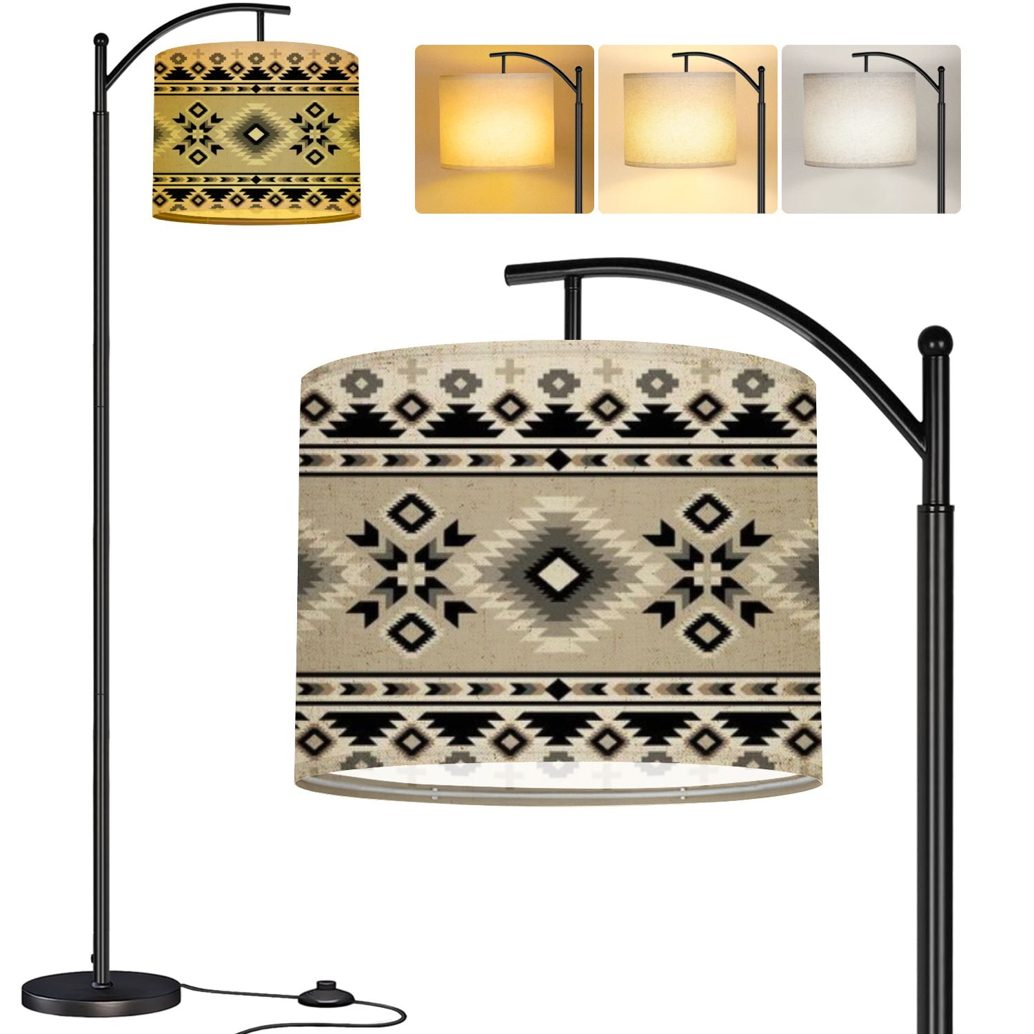 Arc Floor Lamp Ethnic tribal Aztec Seamless tribal folk embroidery ...