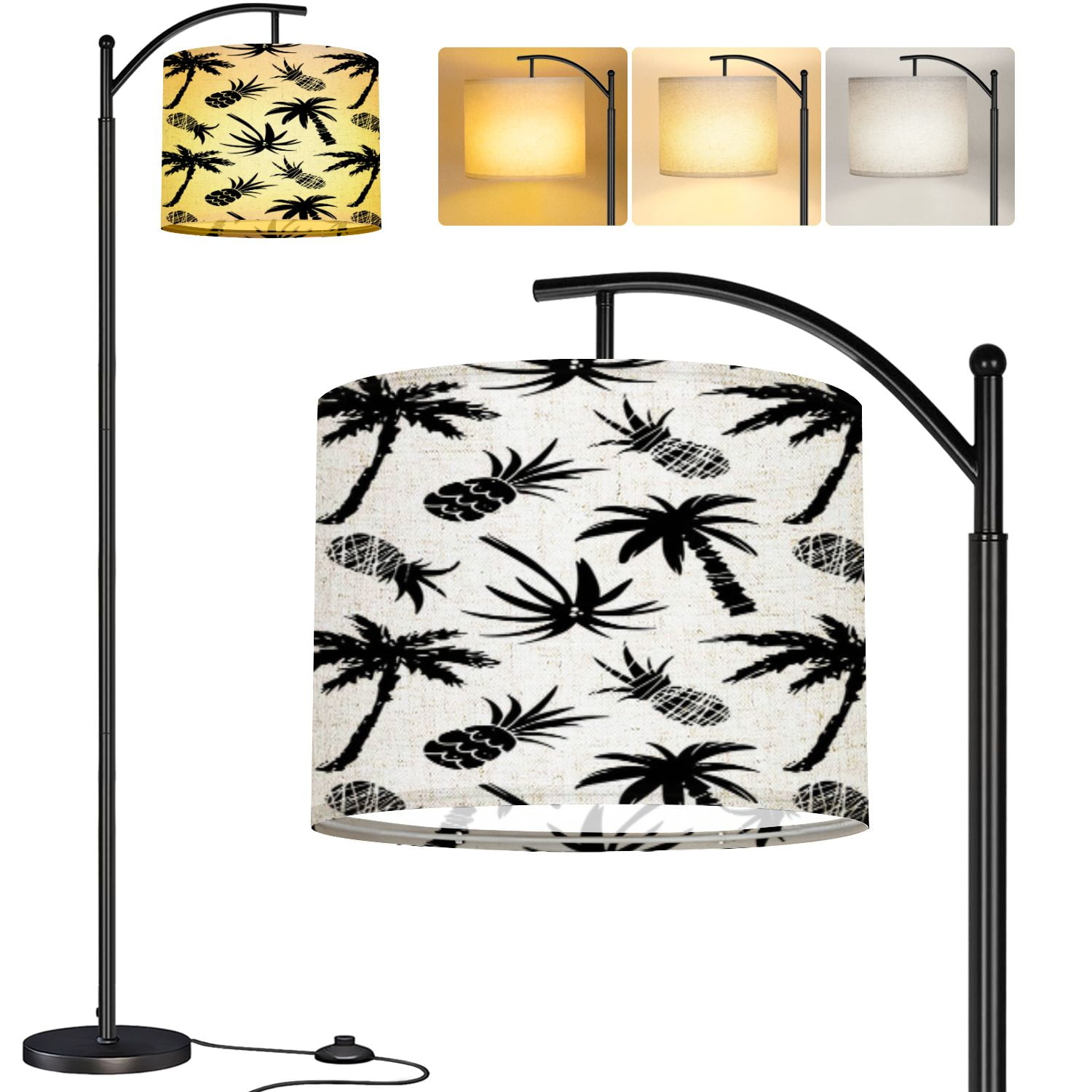 Arc Floor Lamp Exotic seamless pattern silhouettes tropical coconut ...