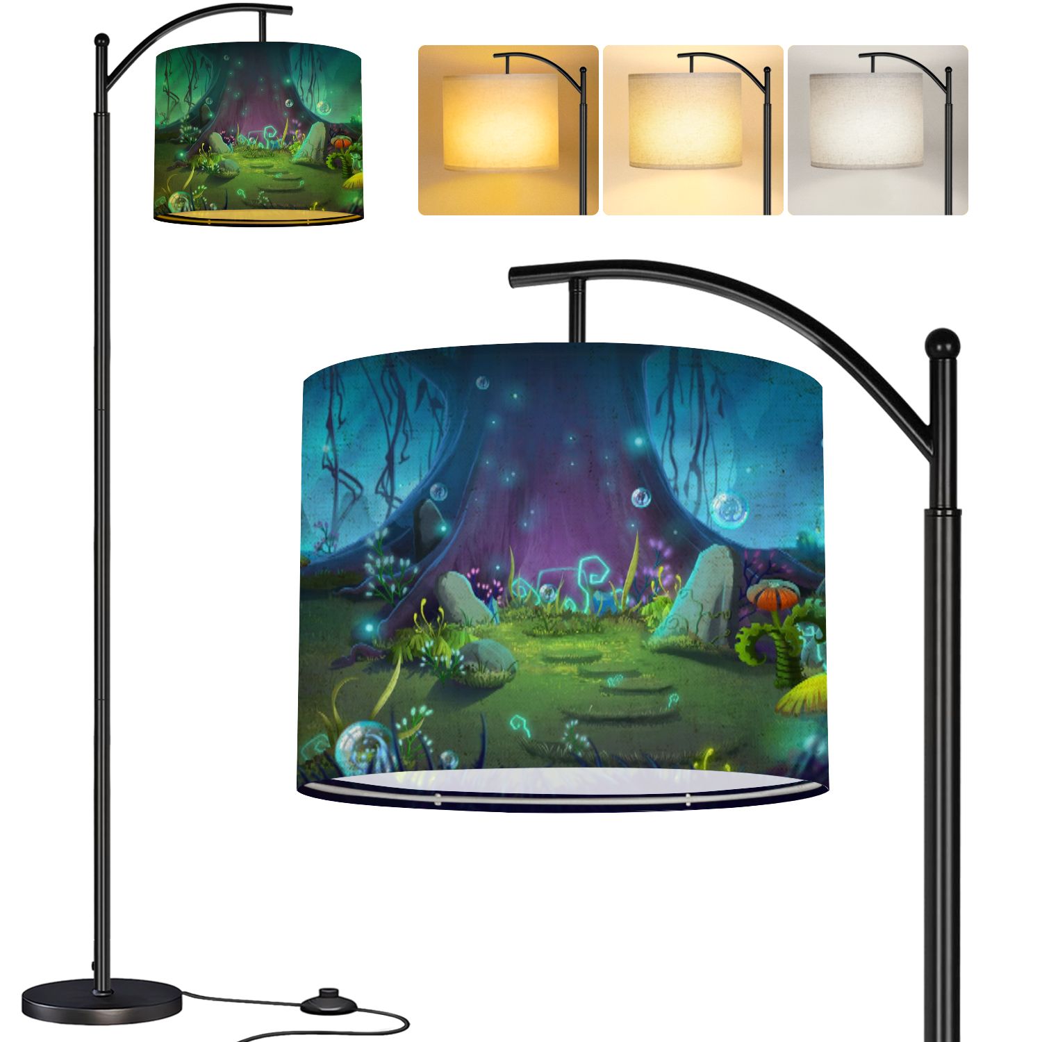 Arc Floor Lamp Fantastic Magical Forest Video Games Artwork Tall Modern ...