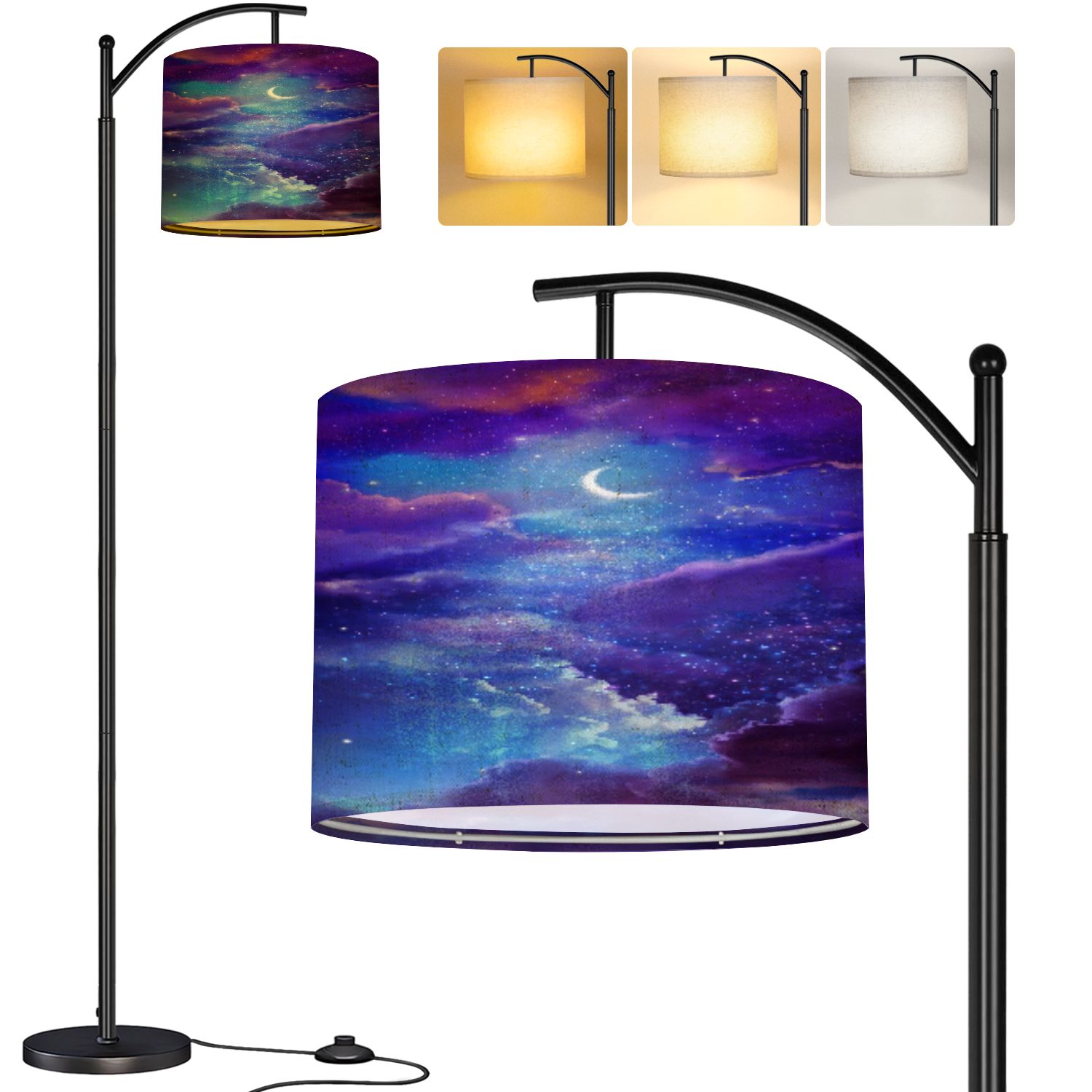 Arc Floor Lamp Fantastic moon colorful space beautiful rainbow sea ...