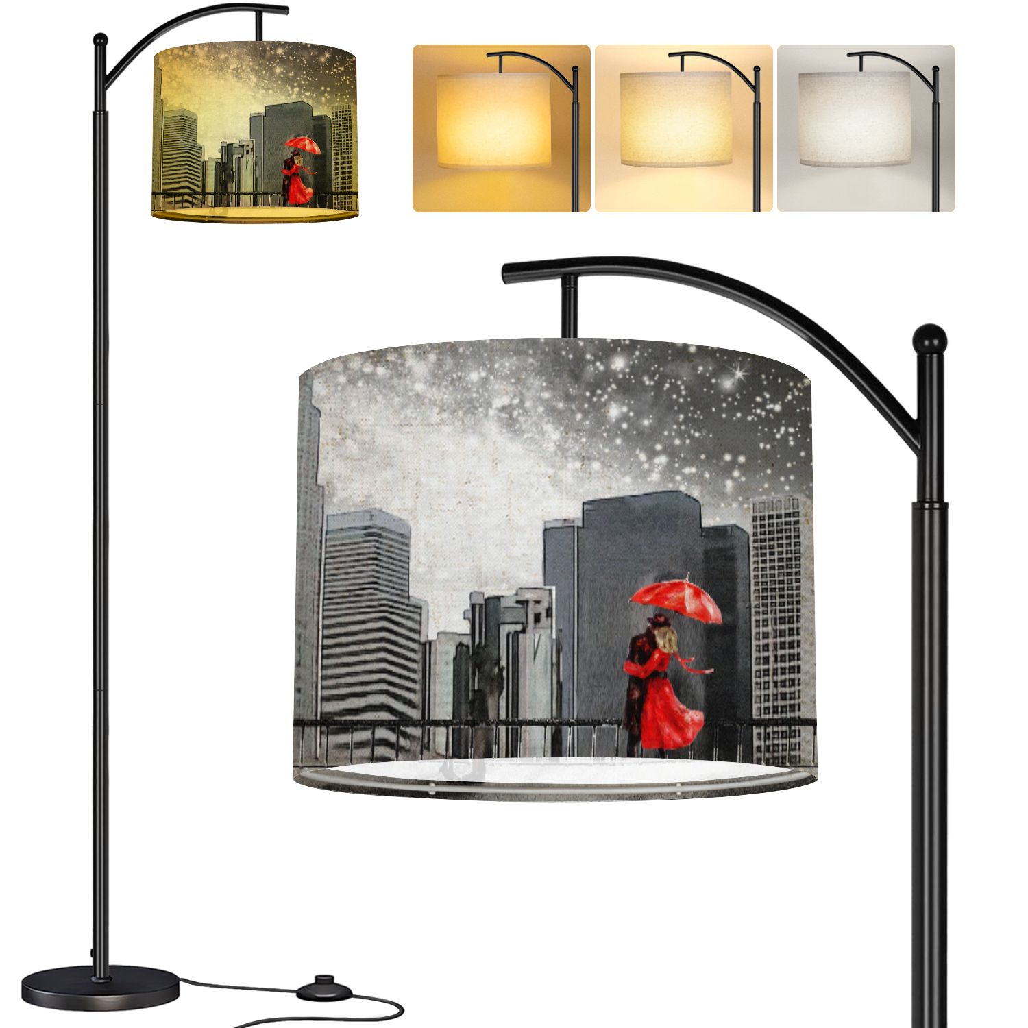 Arc Floor Lamp Fantasy Milky Way stars View city space landscape ...