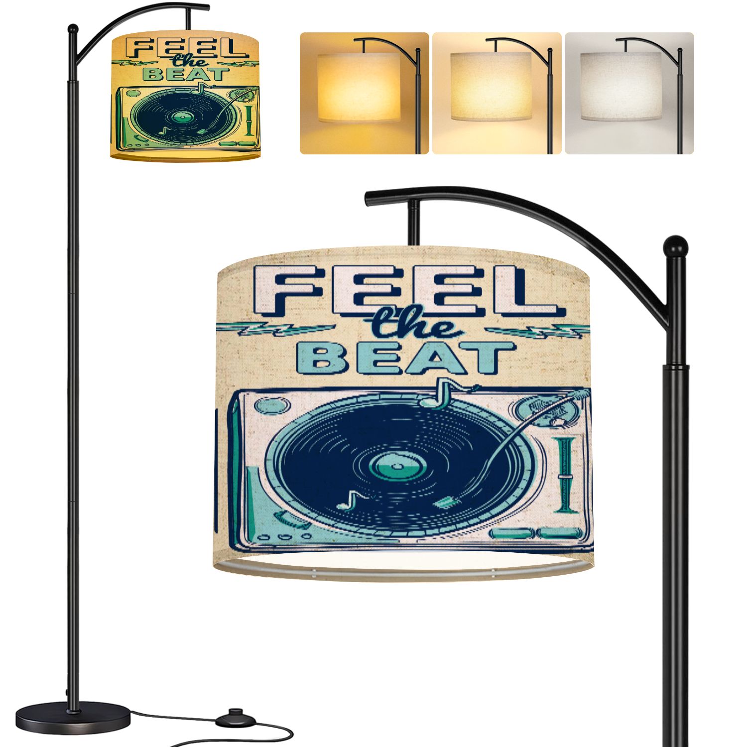 Arc Floor Lamp Feel funky decorative music design turntable Tall Modern ...