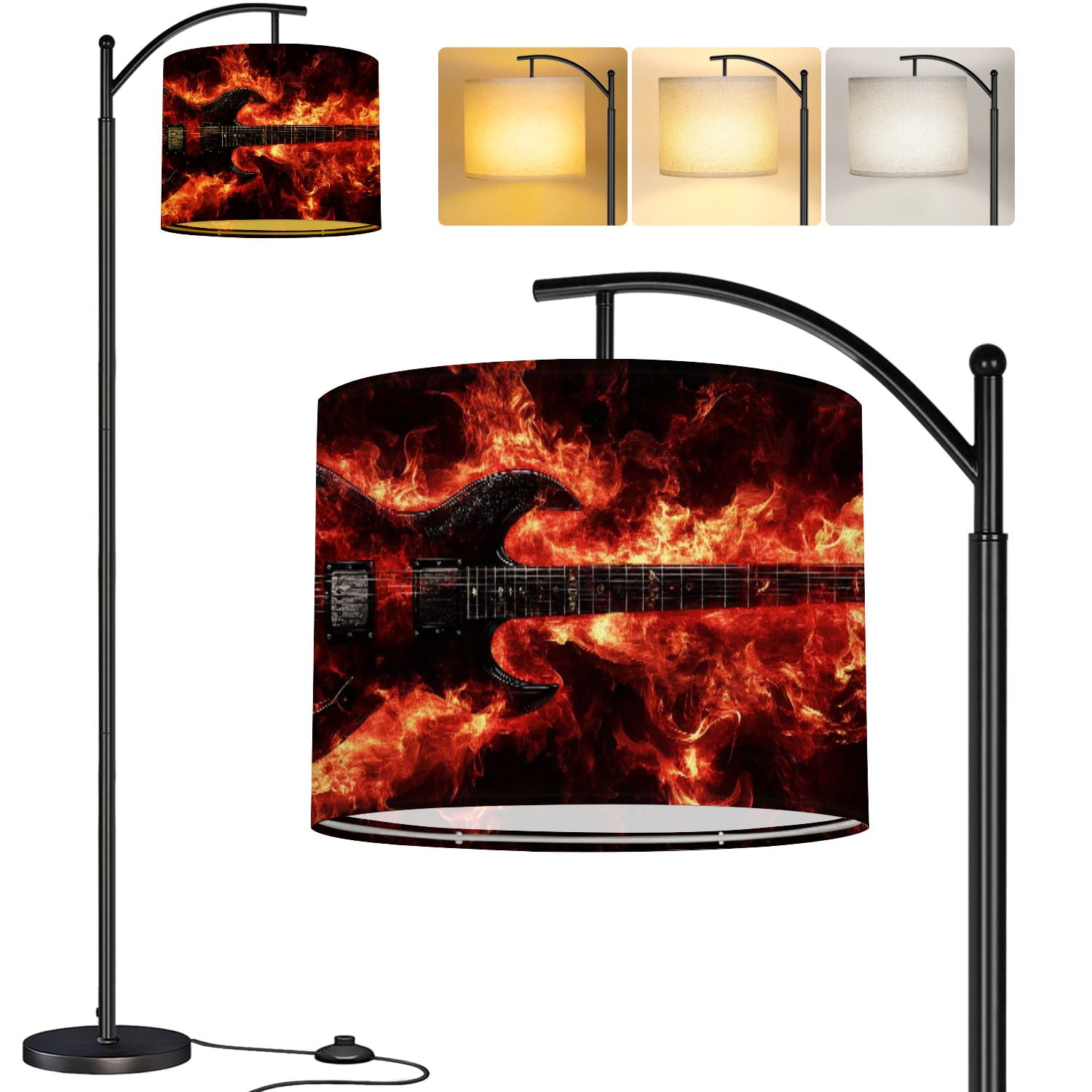 Arc Floor Lamp Fire Burning Eletric Guitar Musical Instruments Electric ...