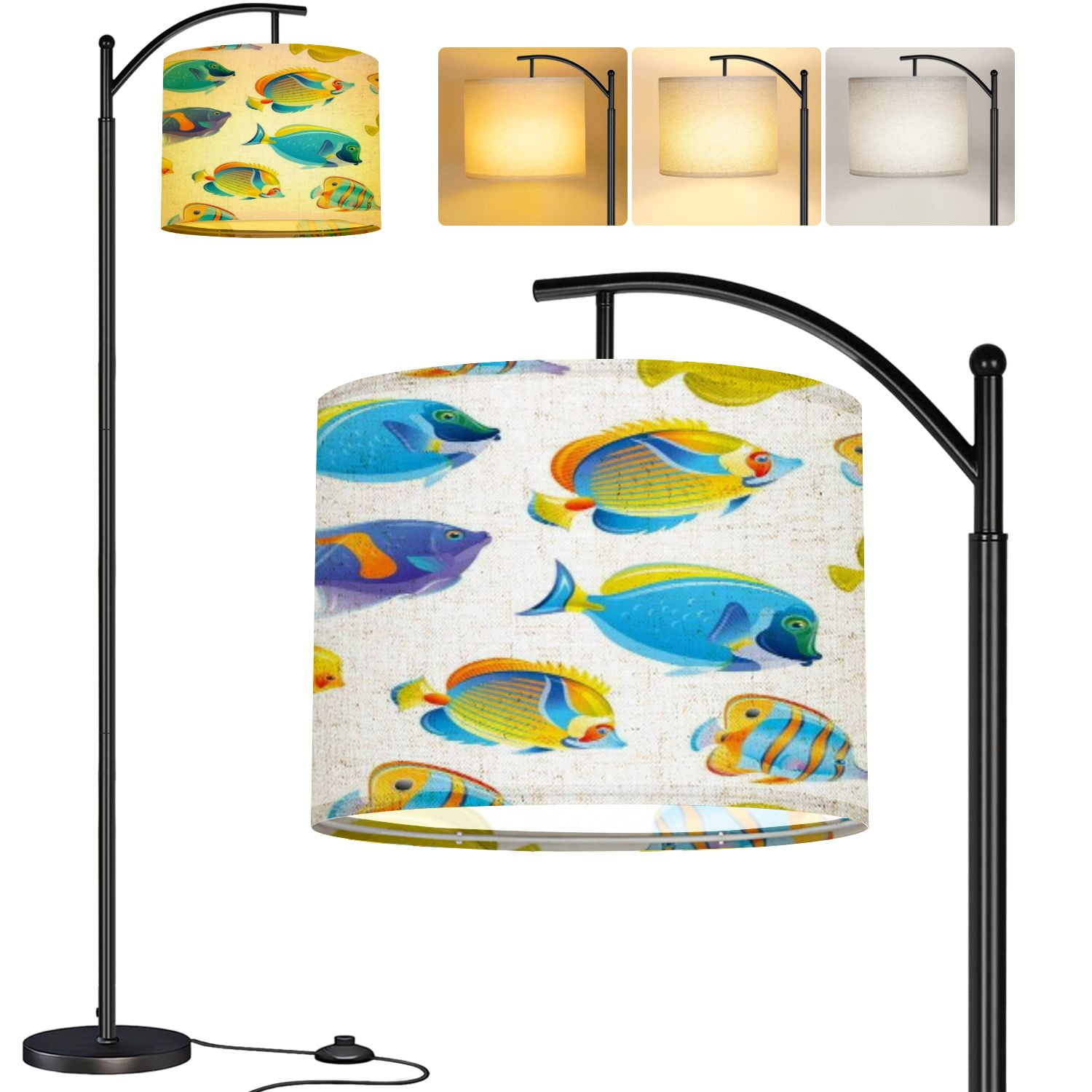 Arc Floor Lamp Fish seamless Tropical Sea Watercolor ocean set ...