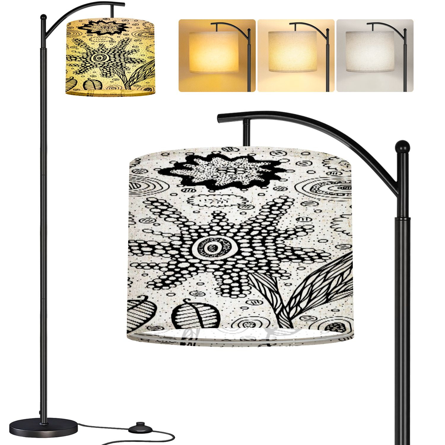 Arc Floor Lamp Flower doodle cute sun Psychedelic drawing Coloring page ...