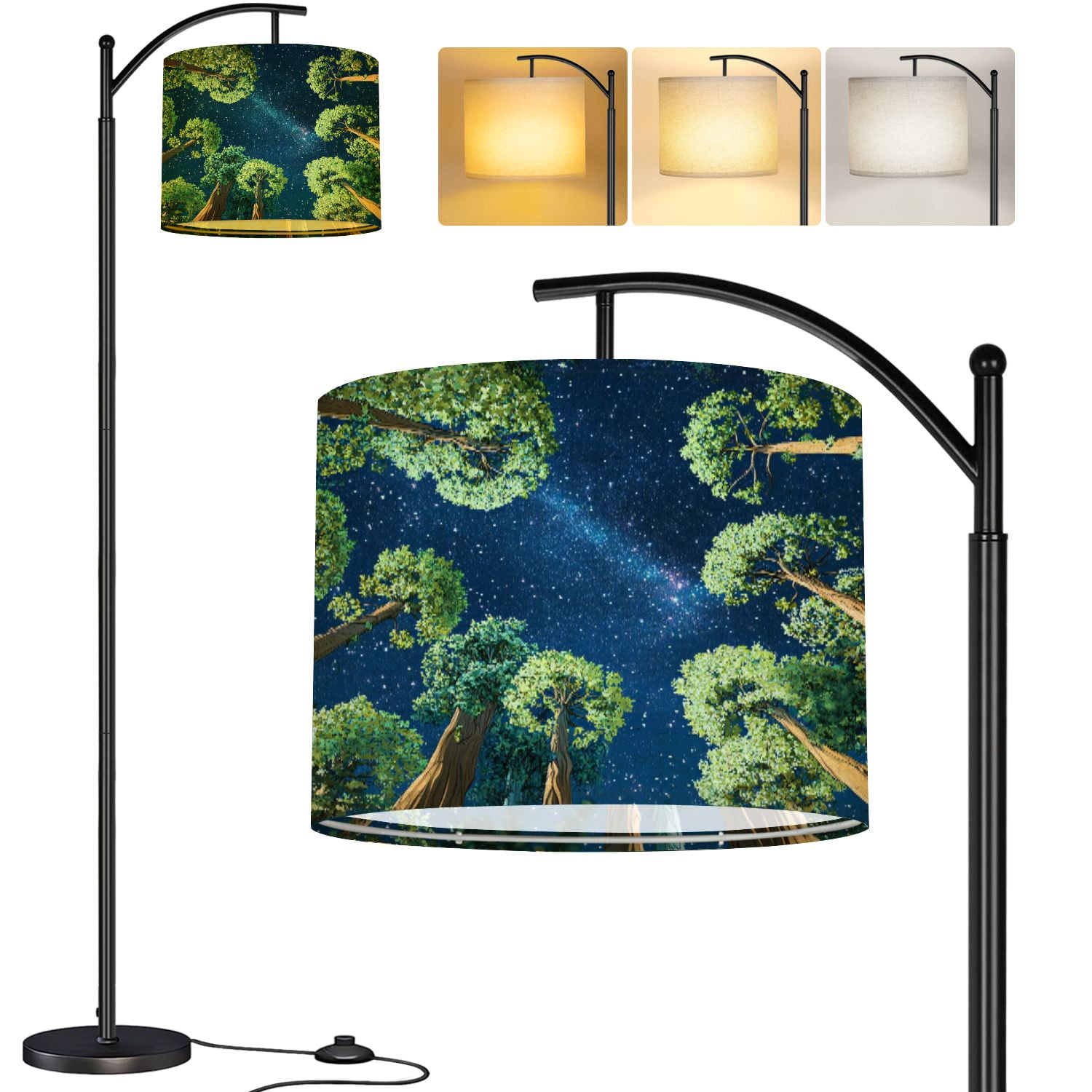 Arc Floor Lamp Forest Starry Night Galaxy Tree Sky Tall Trees Stars ...