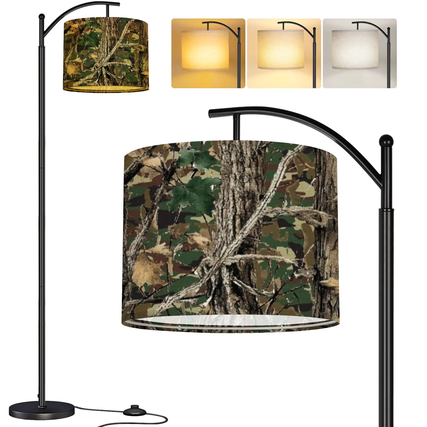Arc Floor Lamp Forest real tree hunting camouflage seamless pattern ...