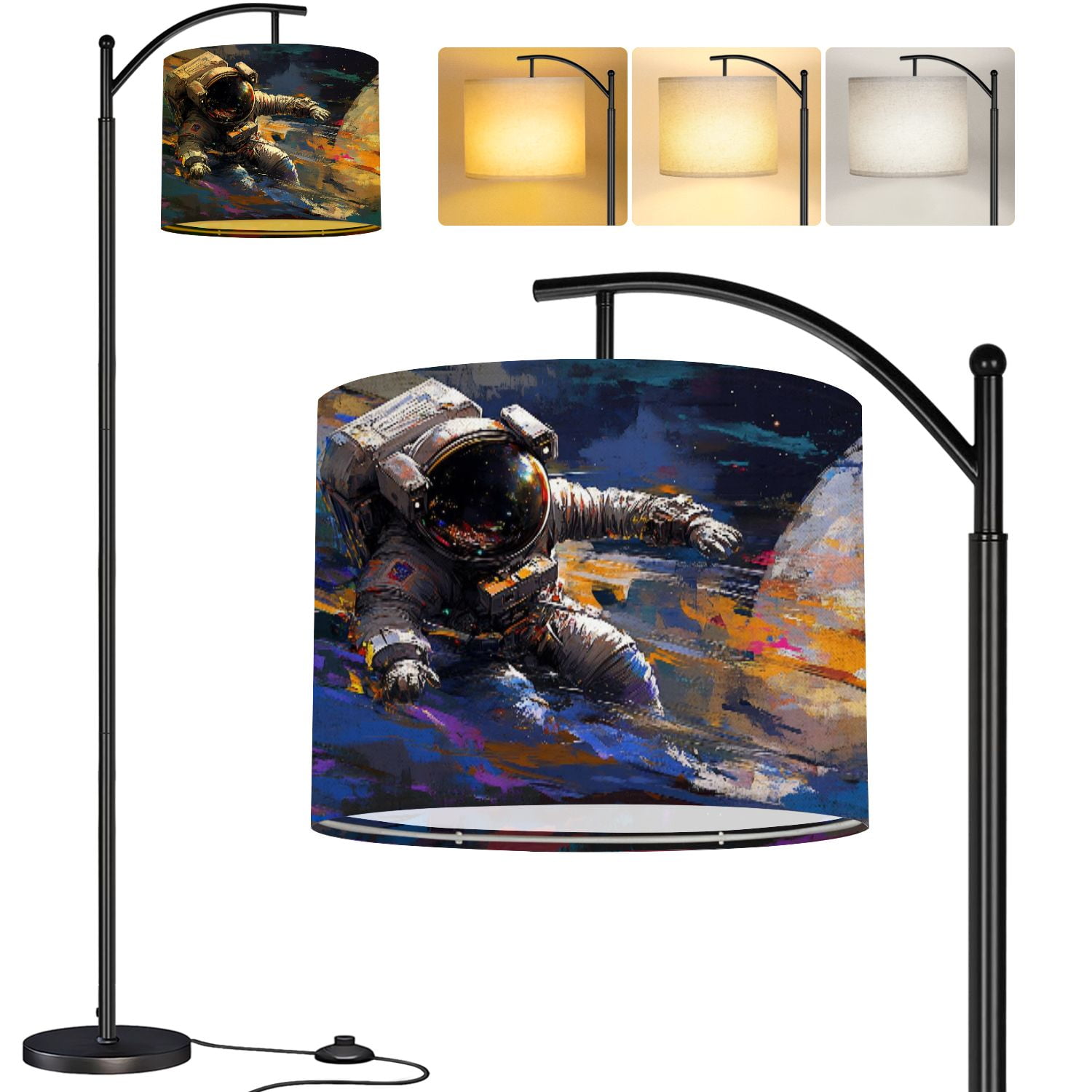 Arc Floor Lamp Galactic Adventurer Astronaut Space Suit Planet Colorful ...