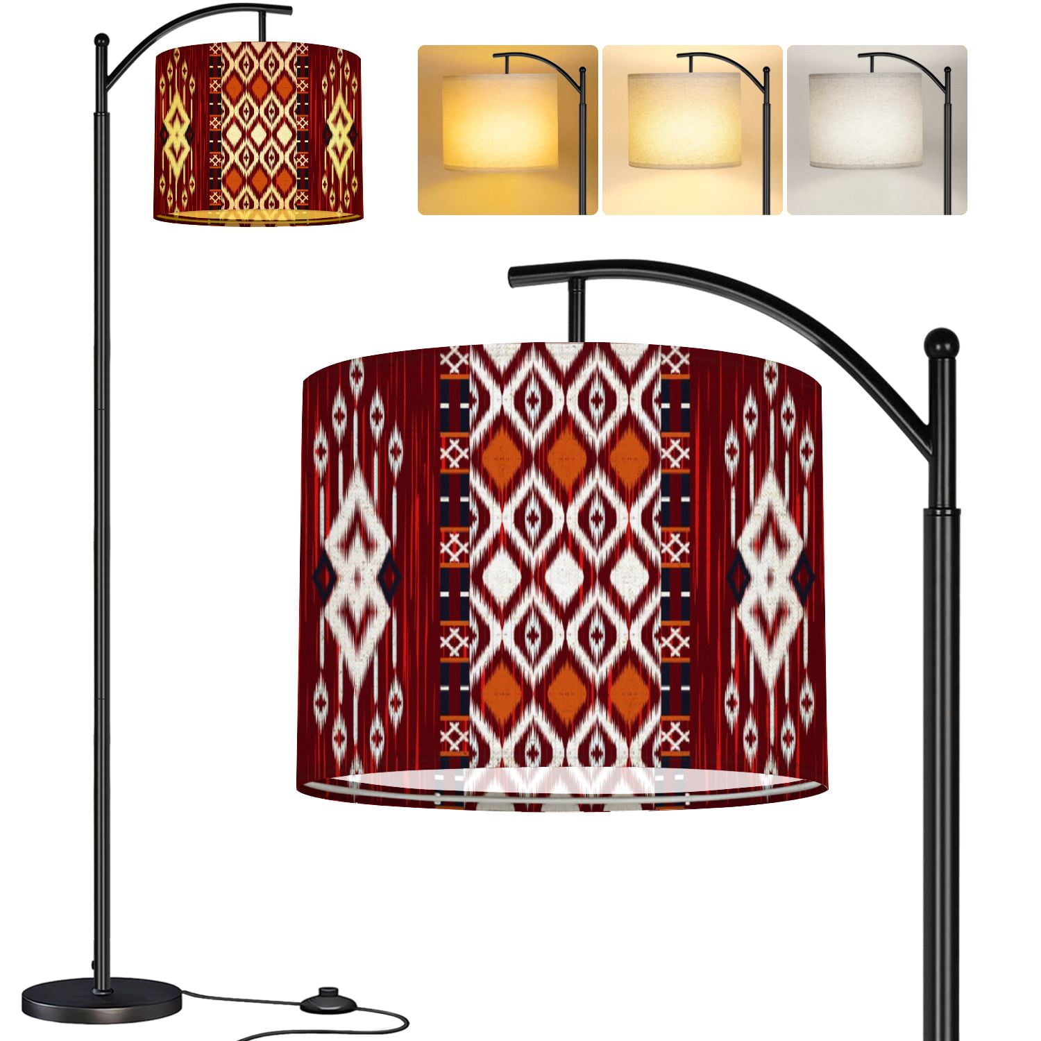 Arc Floor Lamp Geometric ethnic oriental ikat pattern traditional ...