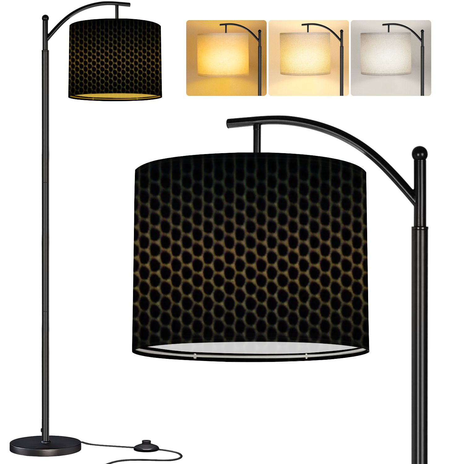 Arc Floor Lamp Gold yellow orange beehive Honeycomb bees hive cells ...