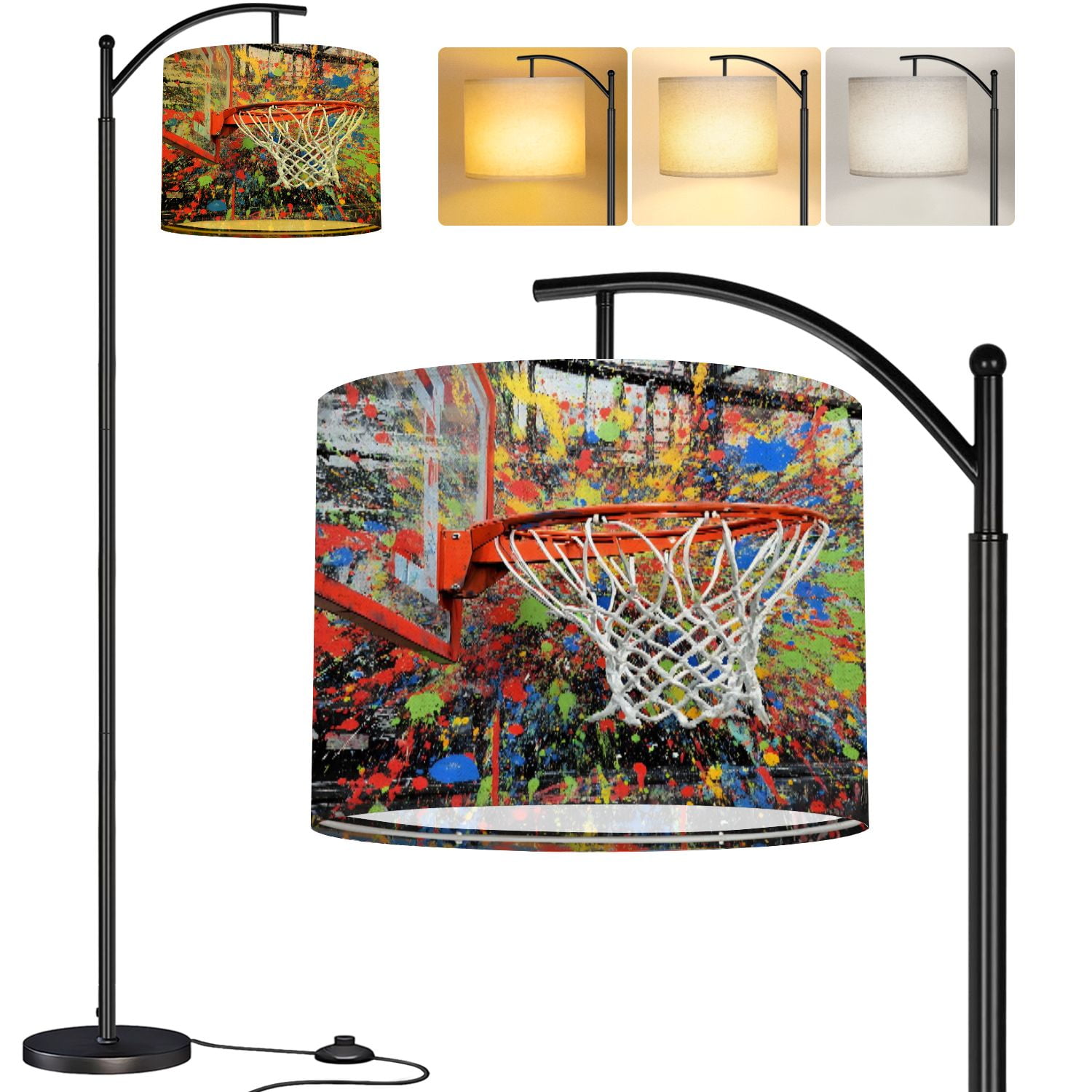 Arc Floor Lamp Graffiti Basketball Street Pop Inspirational Sports Hoop ...
