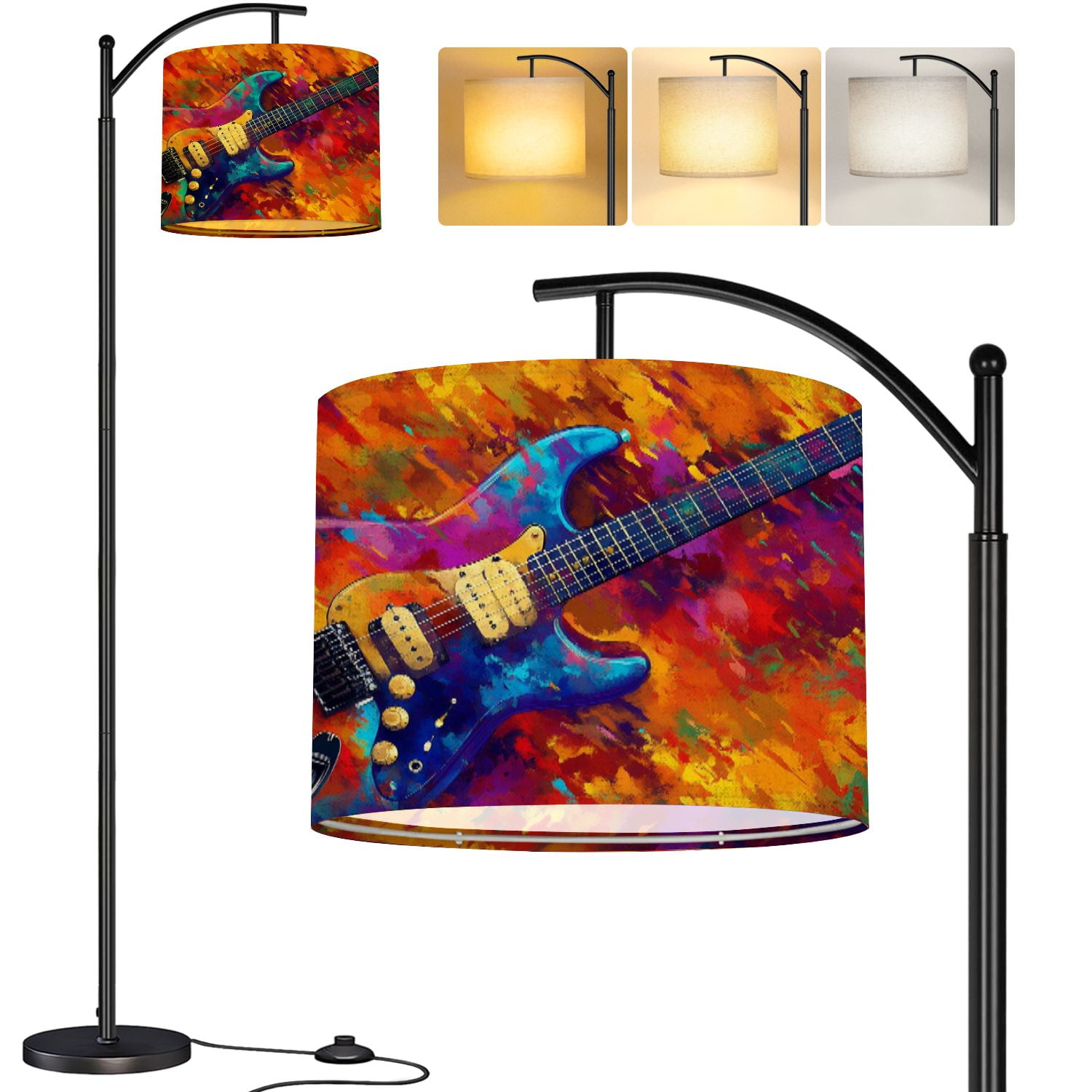 Arc Floor Lamp Graffiti Colorful Guitar Cool Pop Music Rock Electric ...