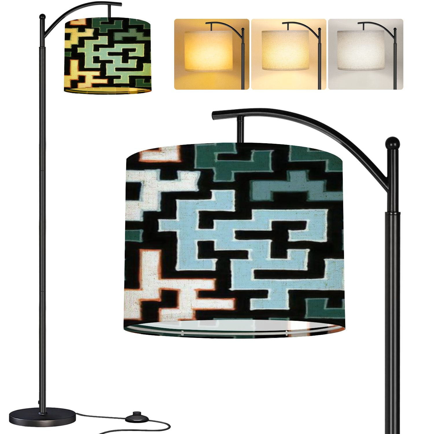 Arc Floor Lamp Graffiti Seamless Abstract Psychedelic Motif Labyrinth ...