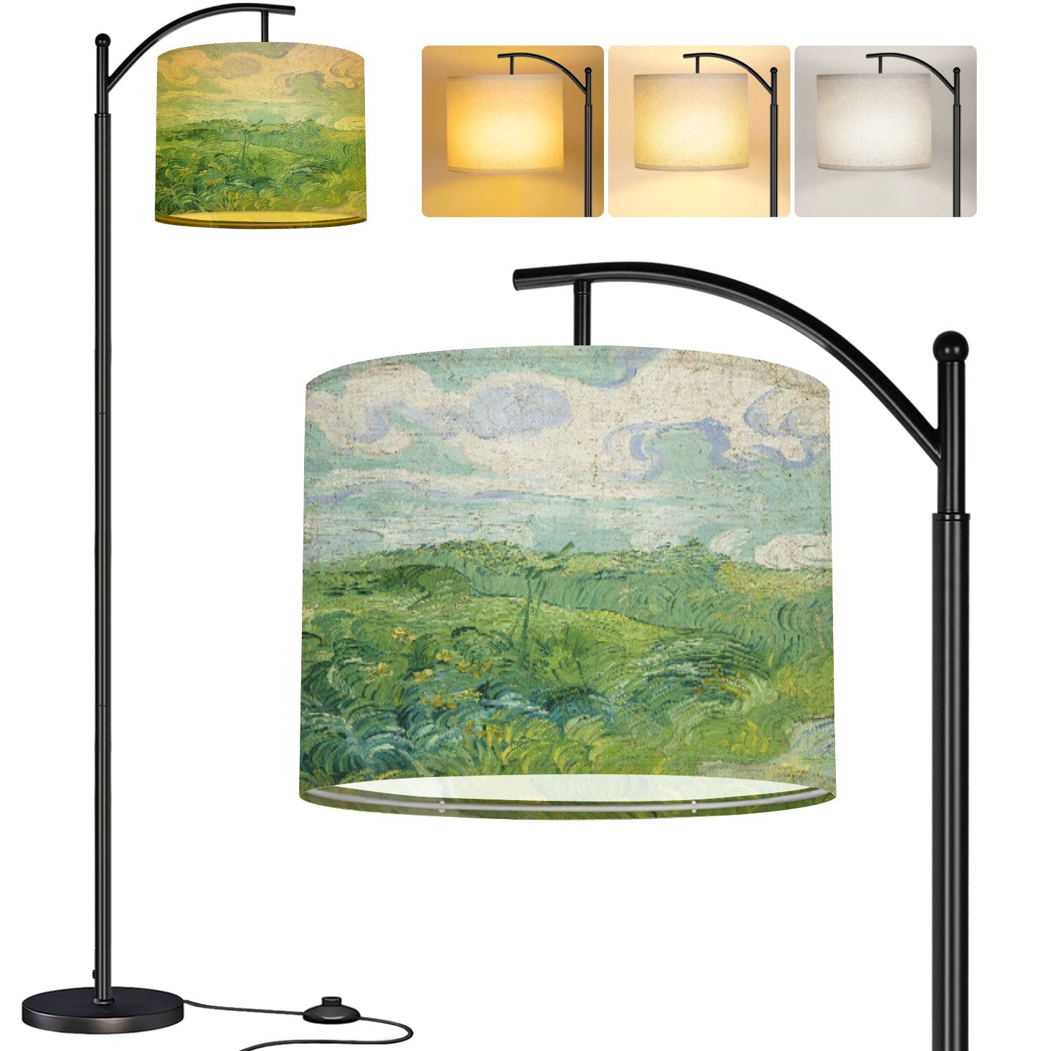 Arc Floor Lamp Green Wheat Fields Auvers by Vincent van Gogh 1890 Dutch ...