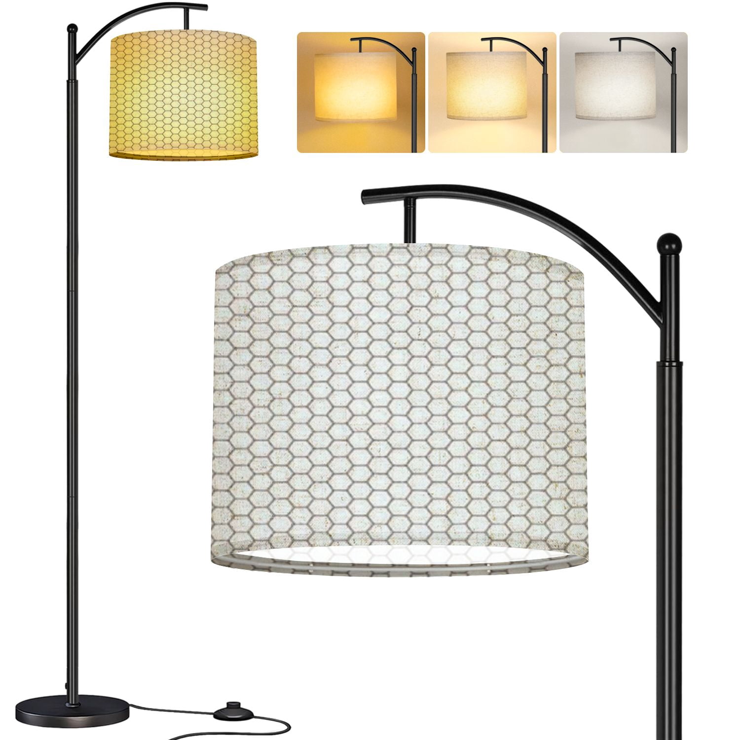 Arc Floor Lamp Grid seamless Hexagonal cell texture Honeycomb white ...