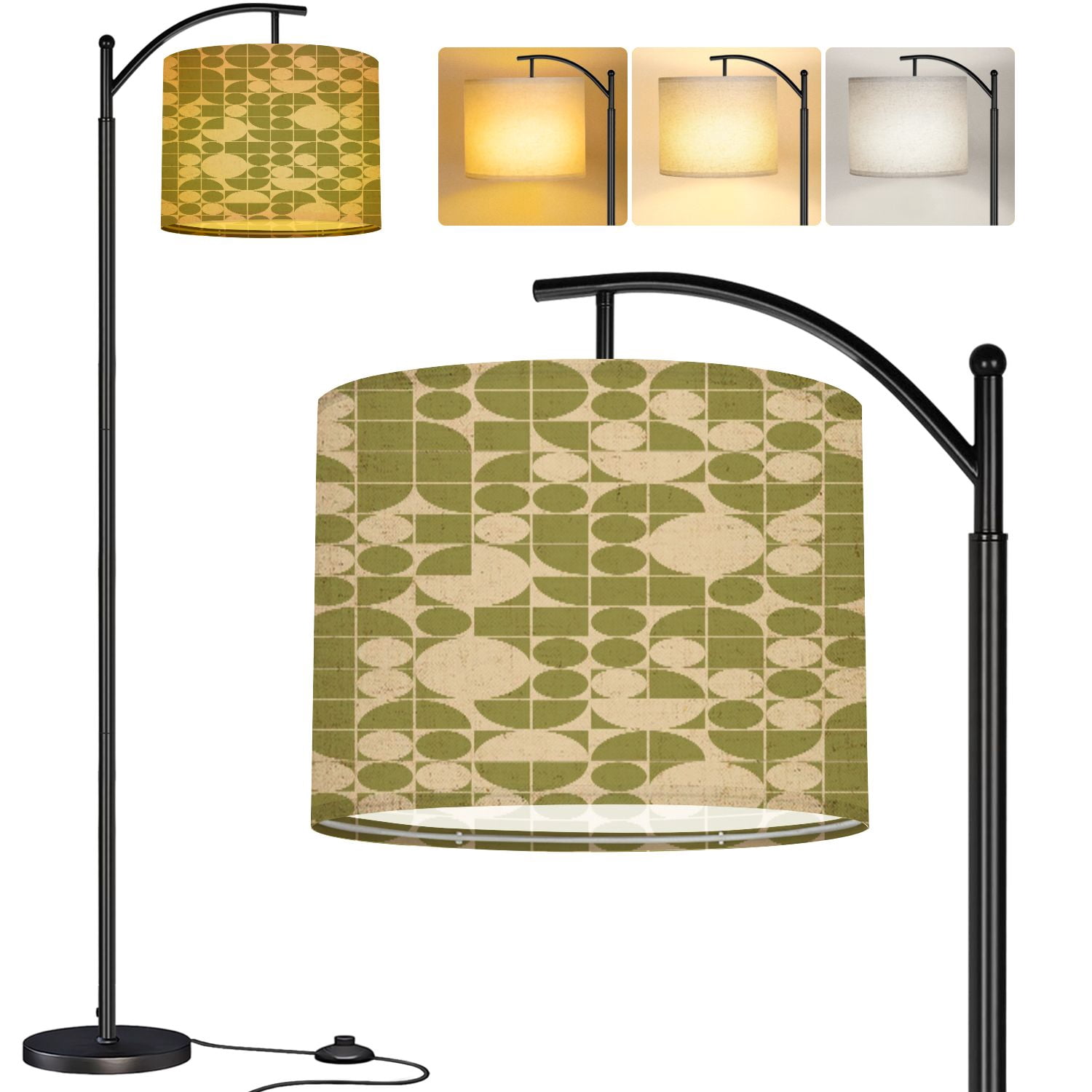Arc Floor Lamp Groovy 1970s Supergraphics Style Repeat Pattern ...