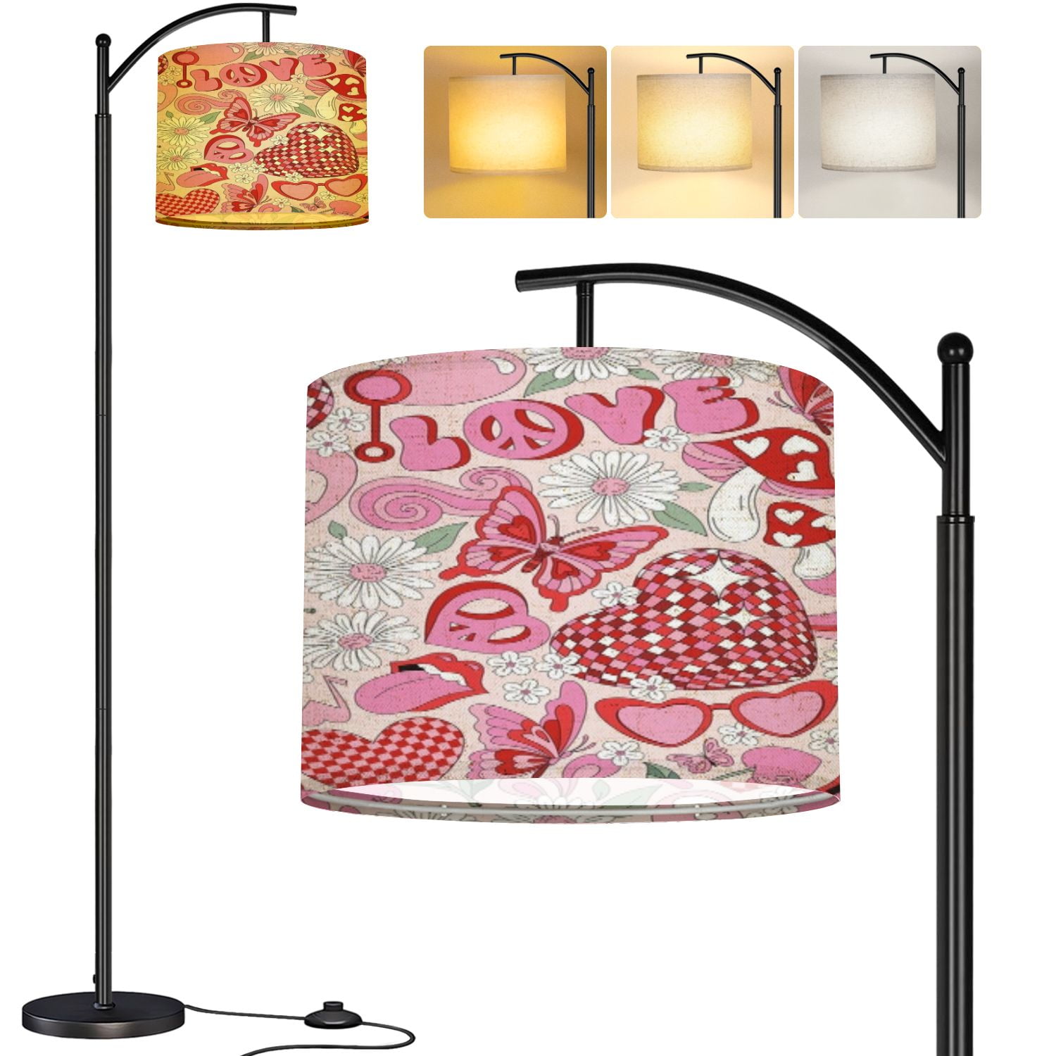 Arc Floor Lamp Groovy Hippie Valentine sparkling disco heart sing ...