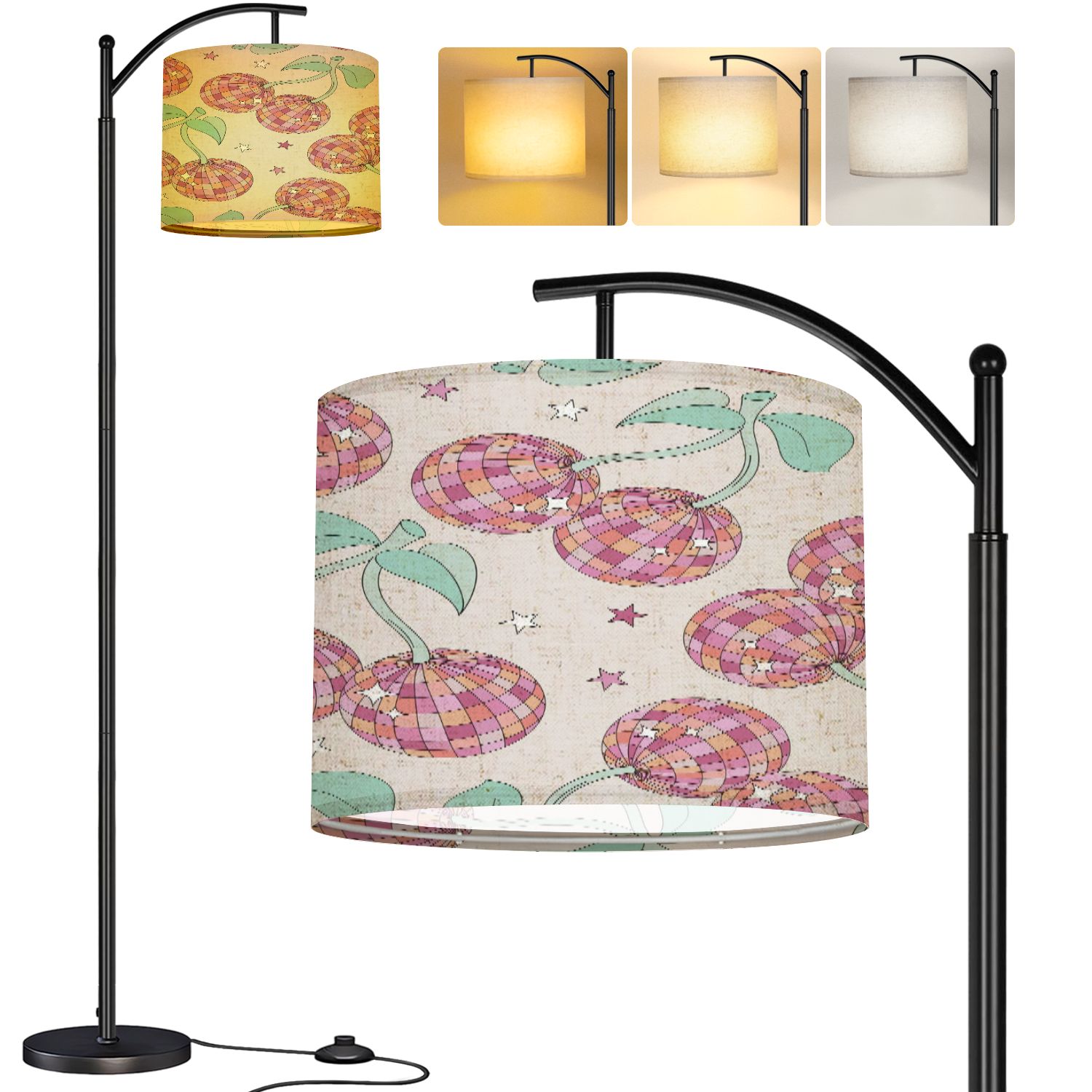 Arc Floor Lamp Groovy sparkling cherry berry shape mirror disco ball ...
