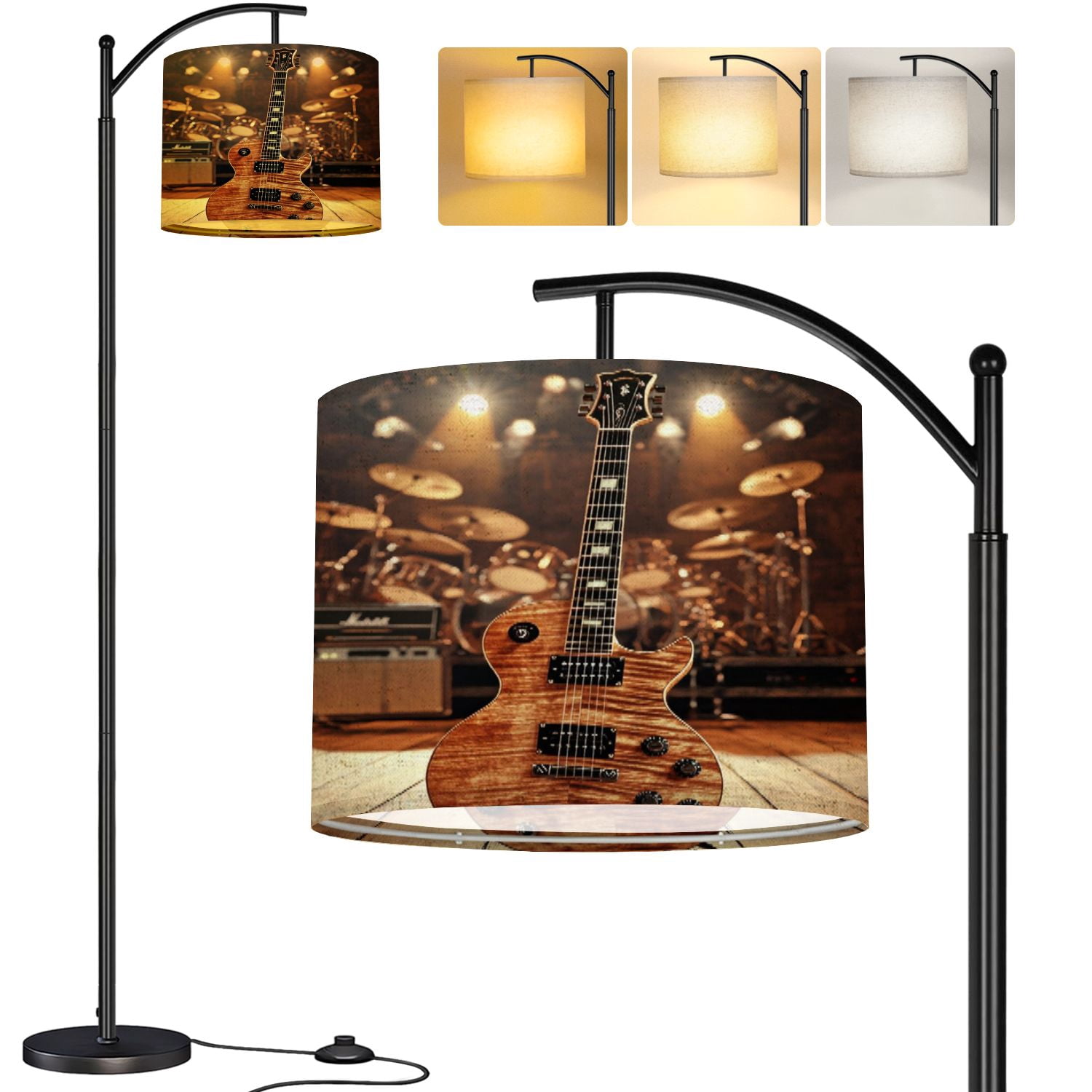 Arc Floor Lamp Guitar Vintage Music Man Cave Electric Stage Lights ...