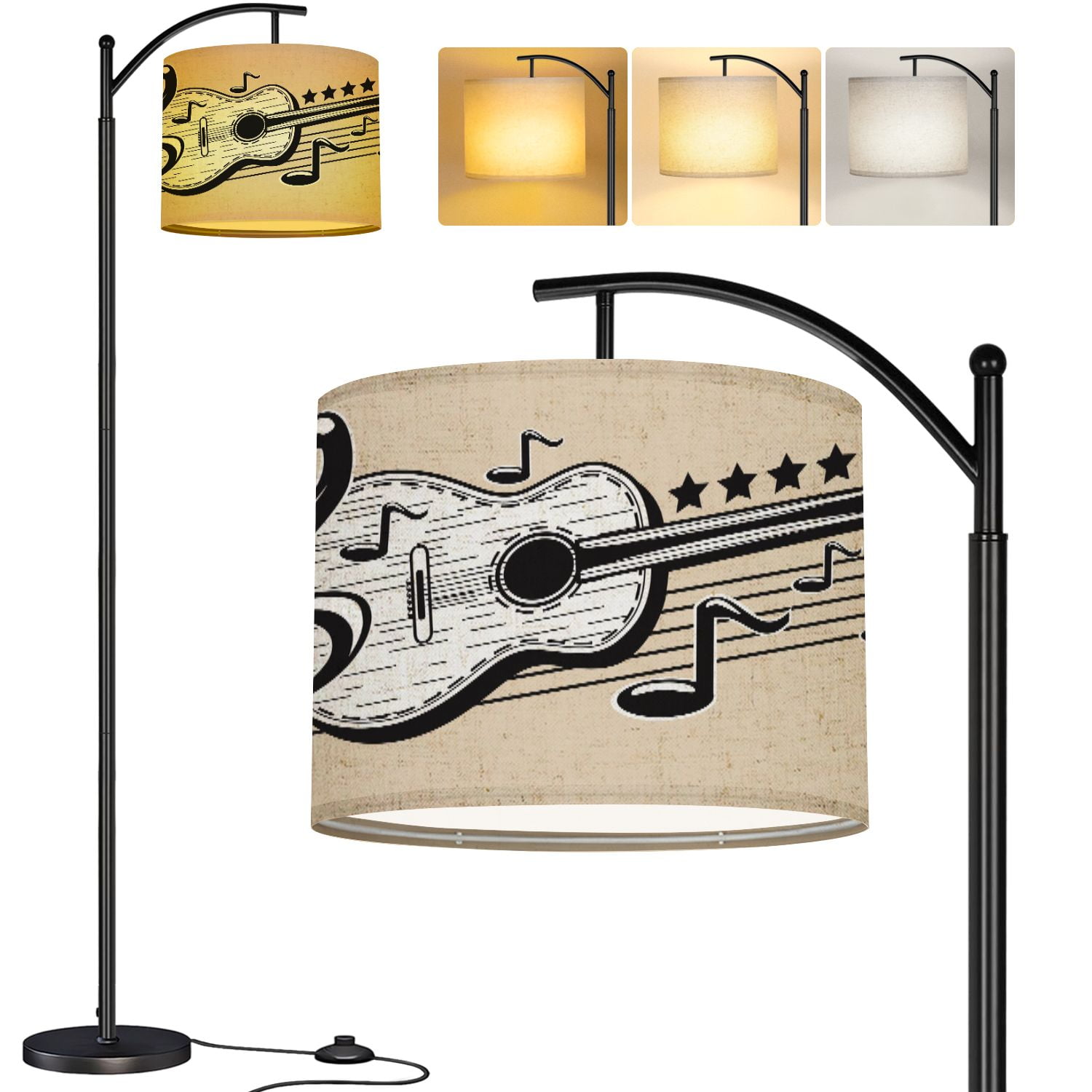 Arc Floor Lamp Guitar notes musical design Tall Modern Standing Lamp ...