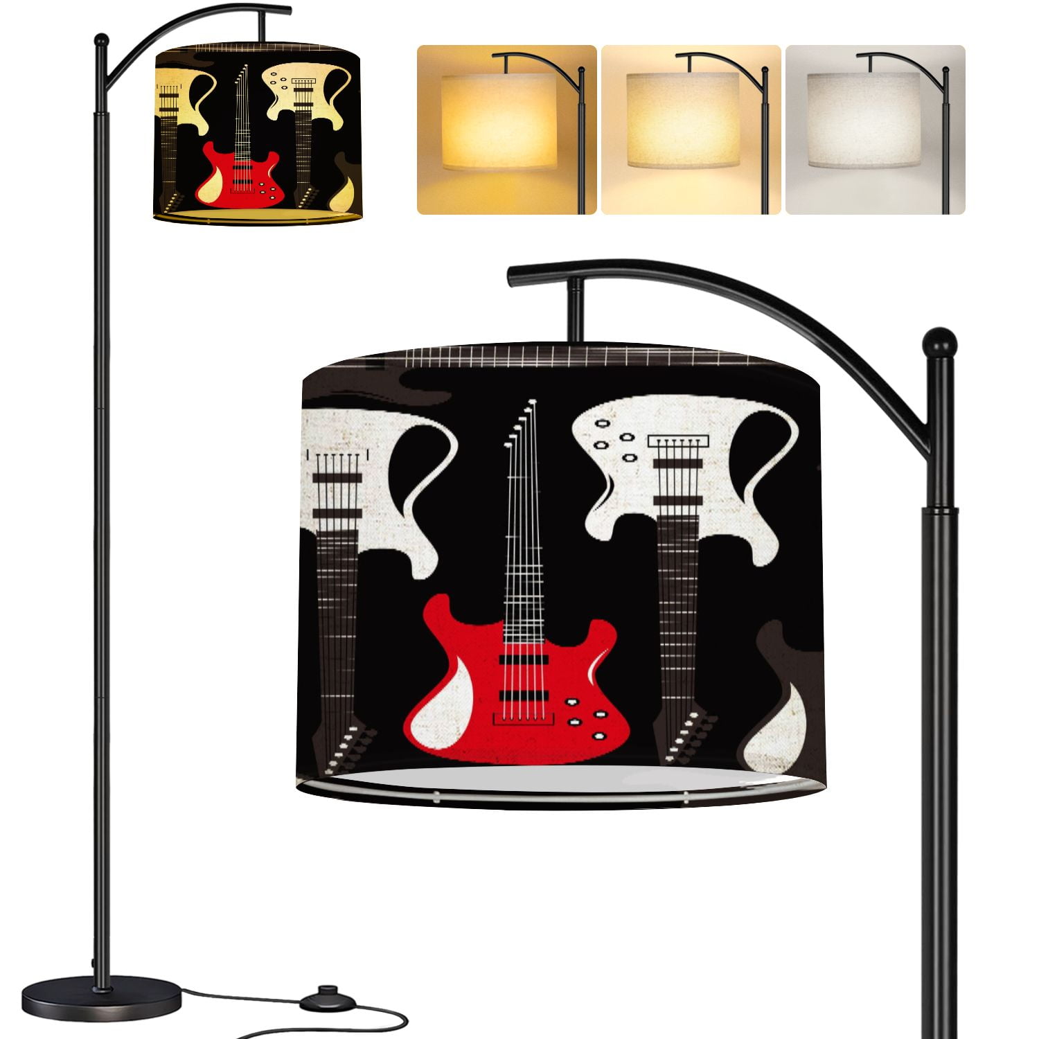 Arc Floor Lamp Guitars Musical instruments seamless pattern rock Tall ...