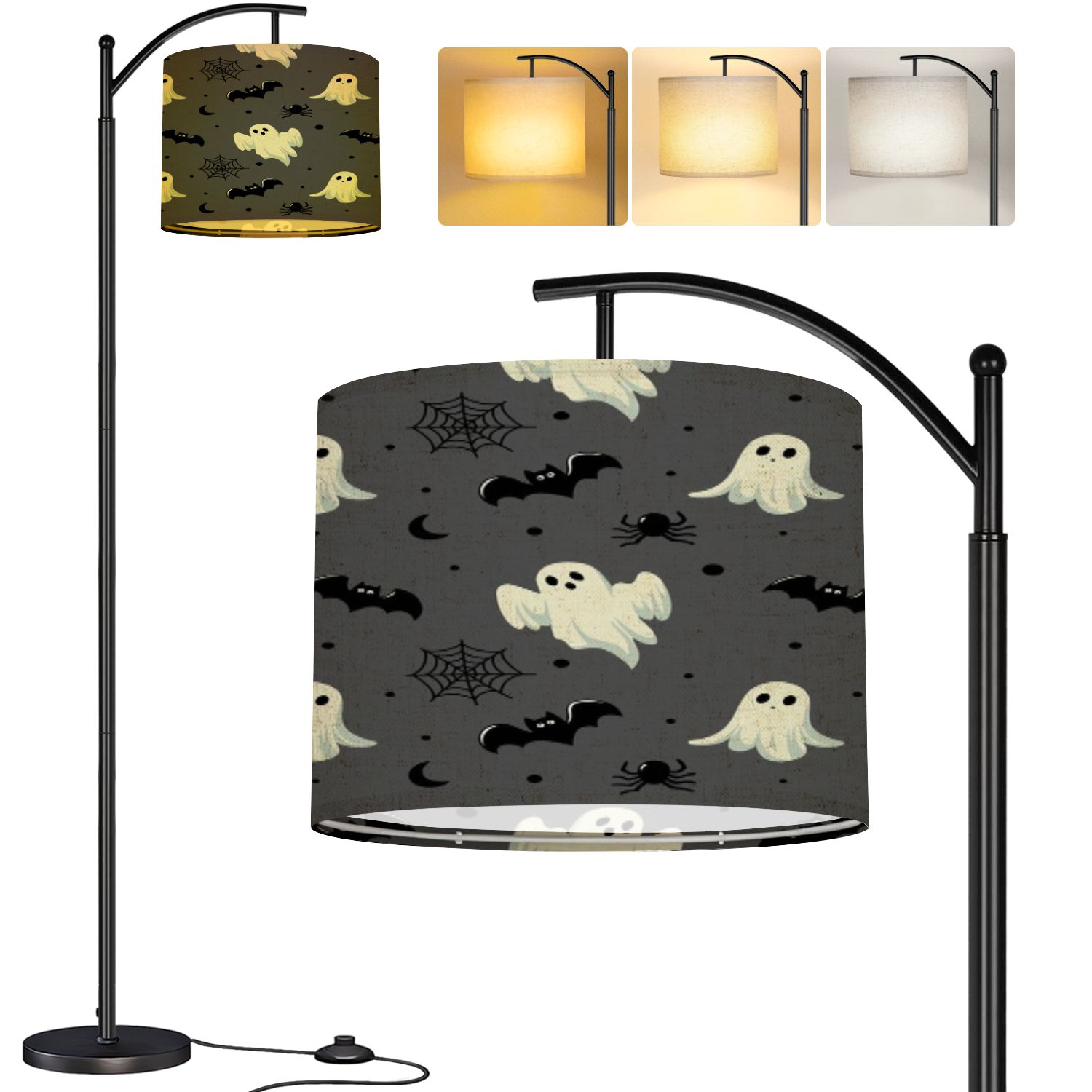 Arc Floor Lamp This Halloween features flat style various elements ...