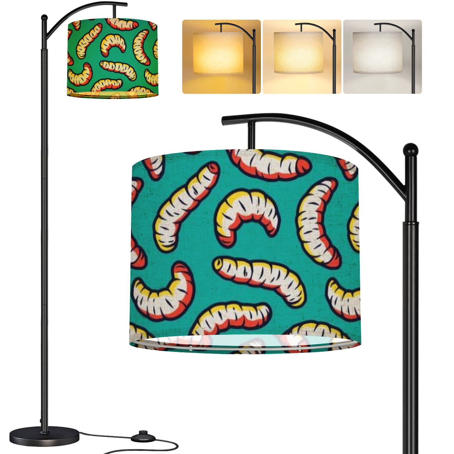 Arc Floor Lamp Halloween seamless illustrations maggots worms for ...