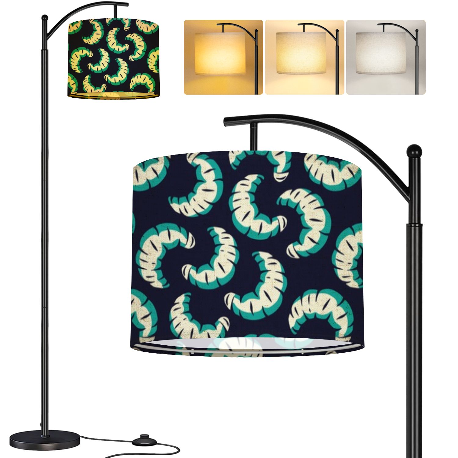 Arc Floor Lamp Halloween seamless illustrations maggots worms for ...