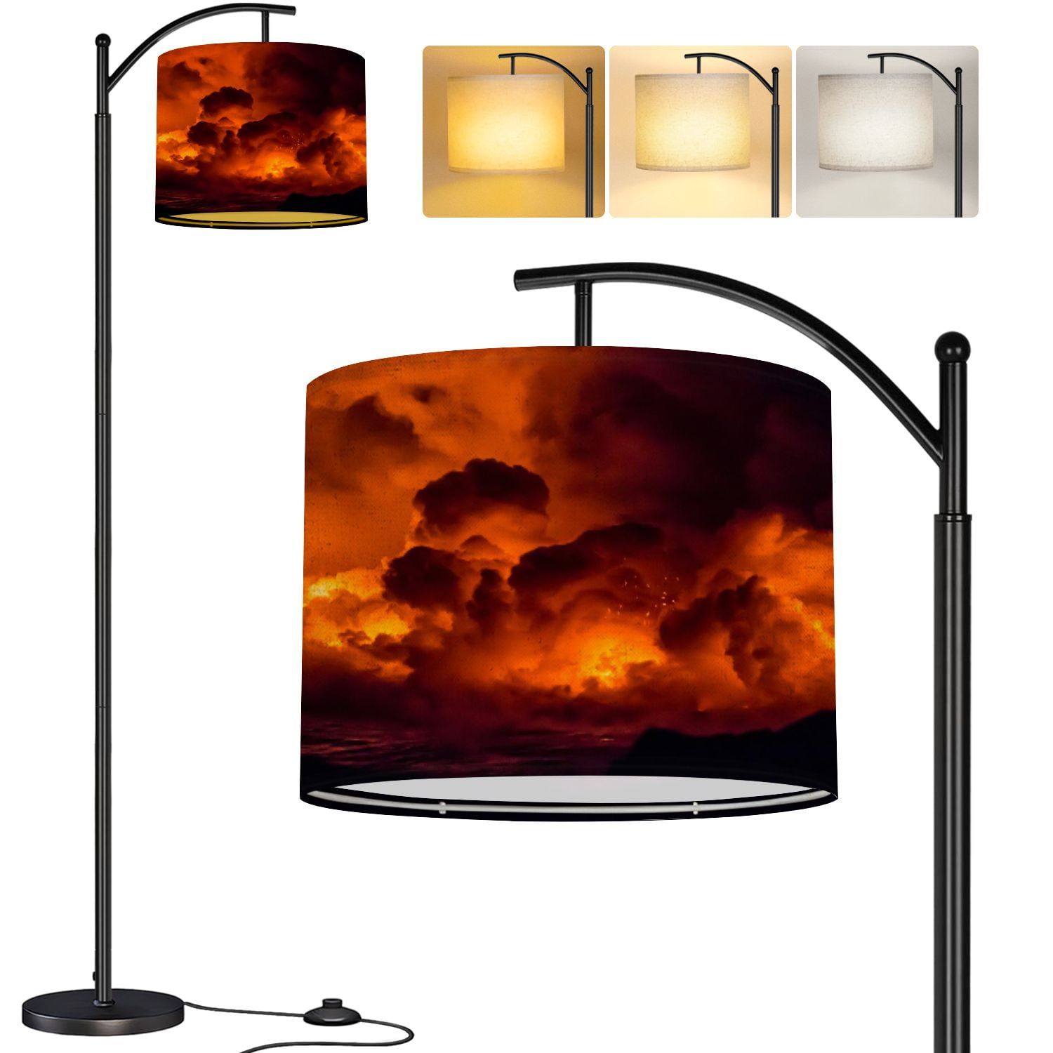 Arc Floor Lamp Hawaii volcanoes national park lava Tall Modern Standing ...