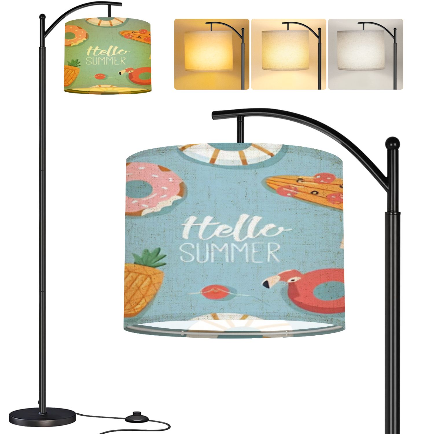 Arc Floor Lamp Hello Summer Vibrant Seamless Pattern Floating Air ...