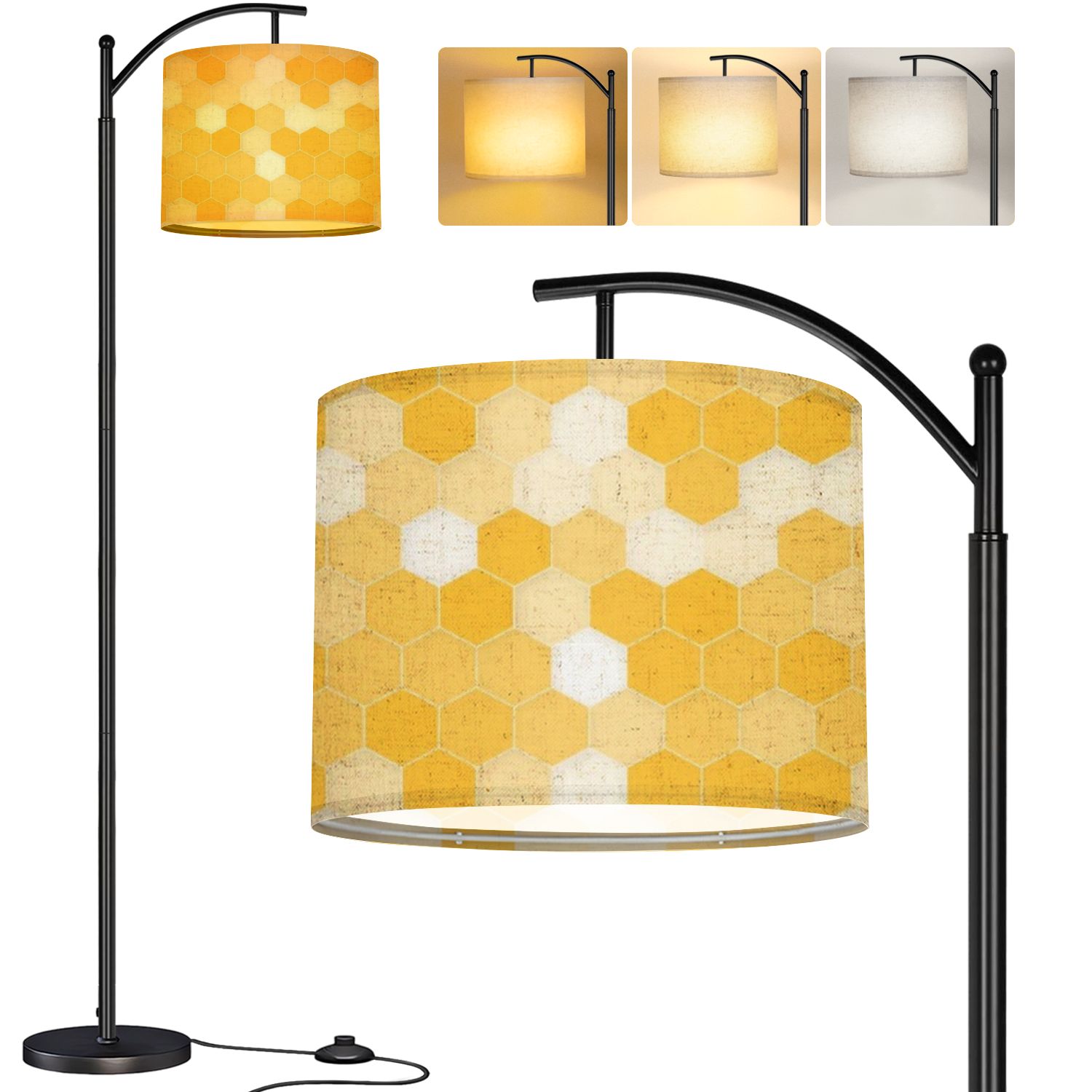 Arc Floor Lamp Honeycomb pattern hexagon mesh Hex structure Mosaic wall ...
