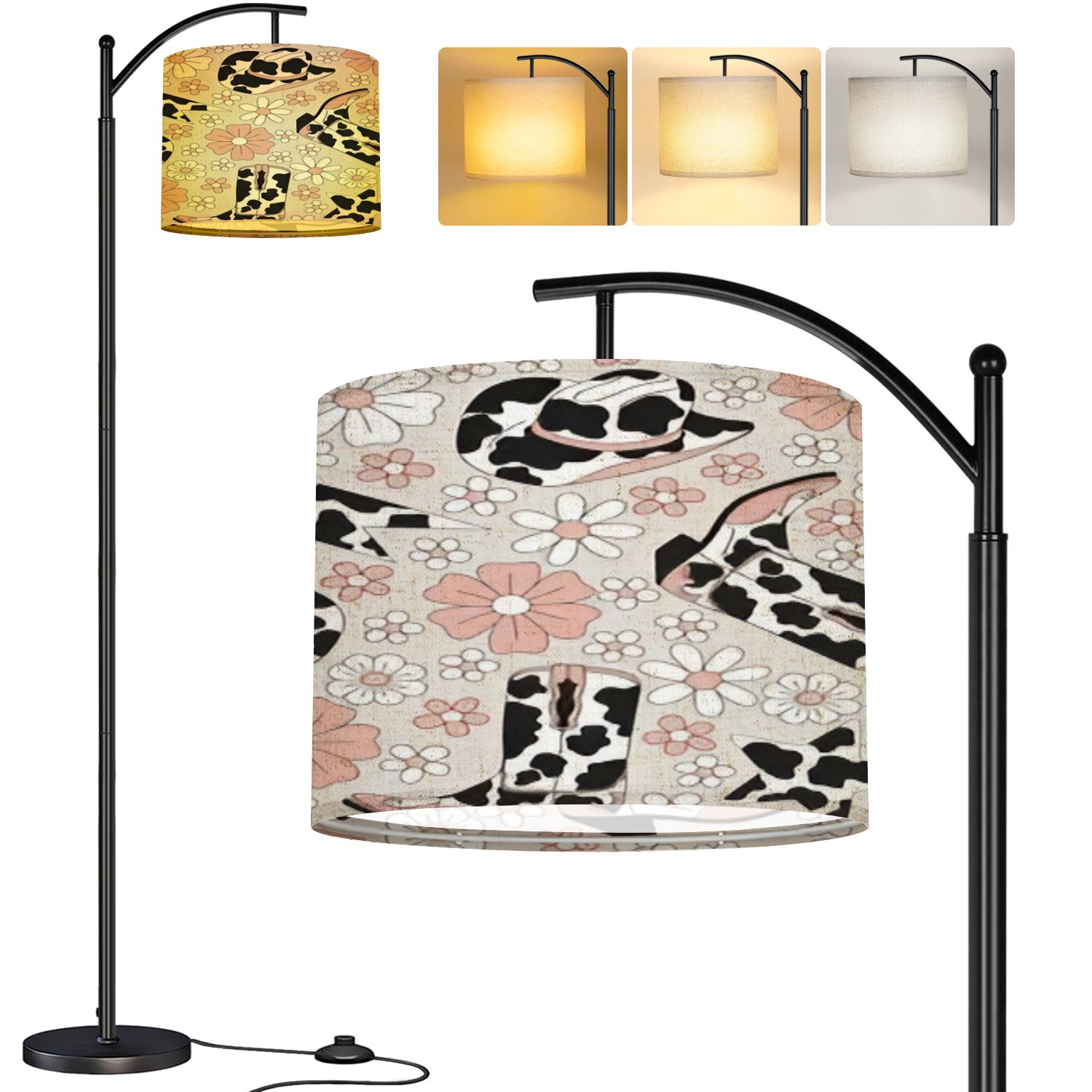 Arc Floor Lamp Howdy cowboy accessories cow spots ornated hat boot ...